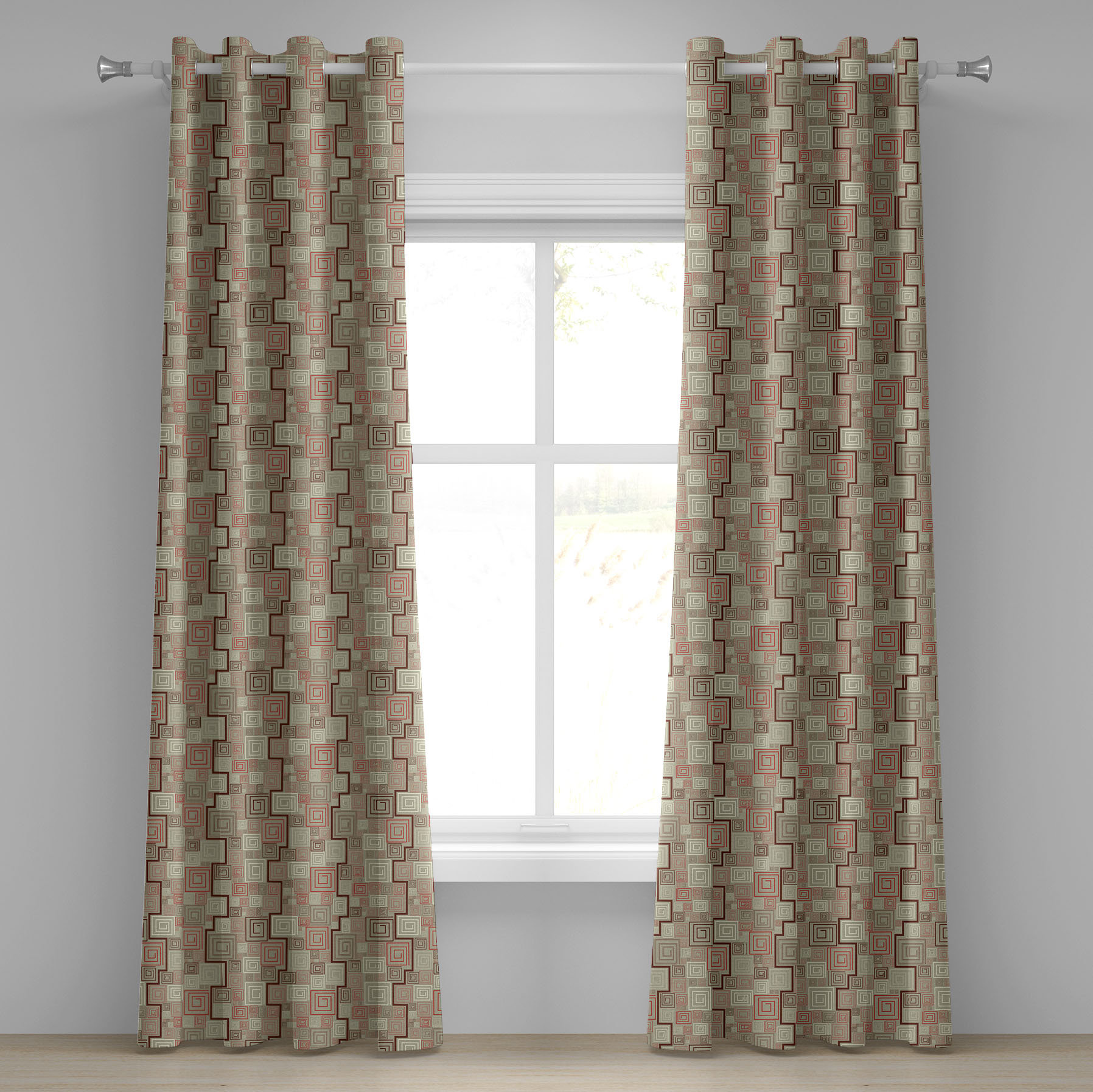 Latitude Run® Abstract Grommet Curtain 2-Panel Window Drapes, 50"x120 ...