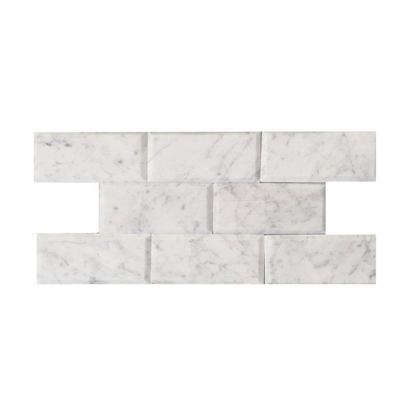 Stone & Tile Shoppe, Inc. 4" x 12" Beveled Marble Marble Look Wall ...