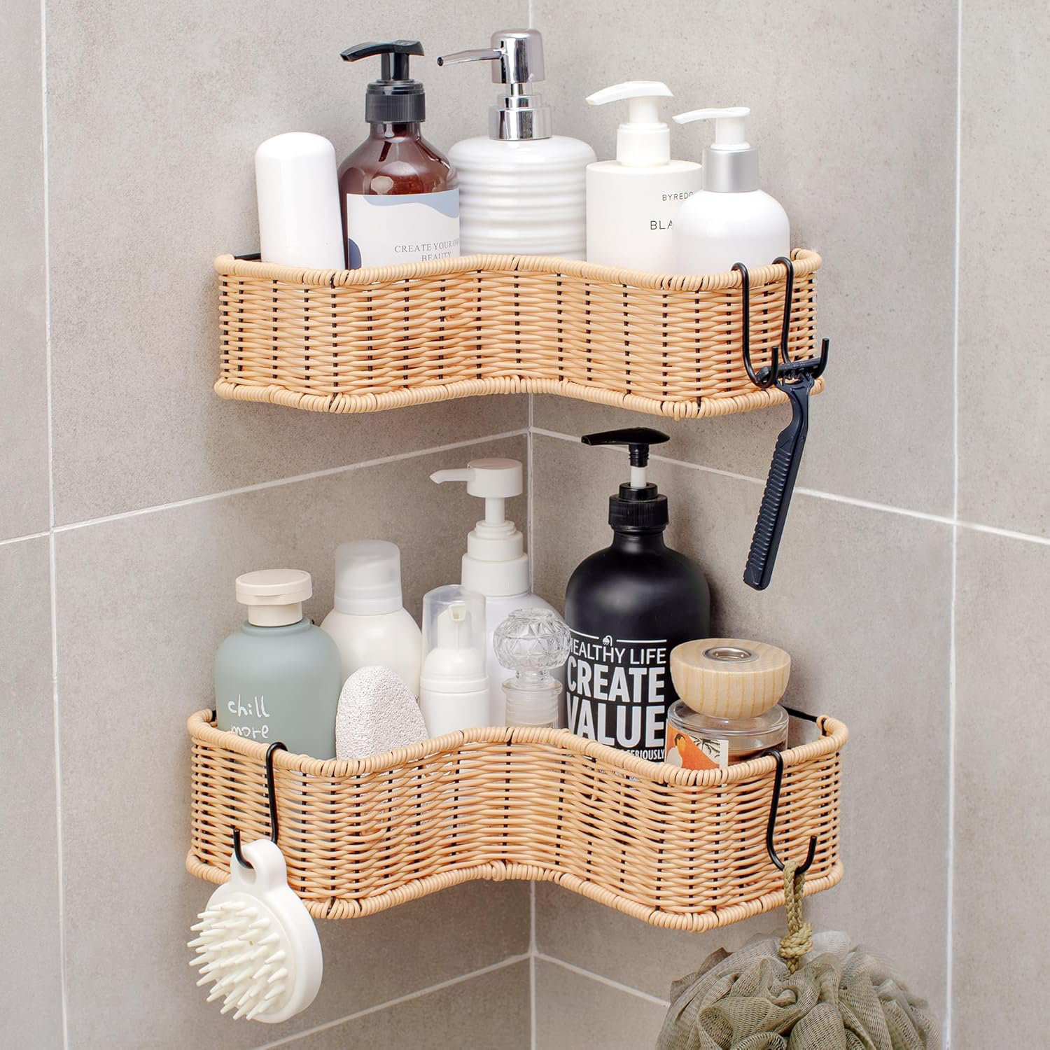 Bayou Breeze 2 Pack Corner Shower Shelves, Shower Organizers And ...
