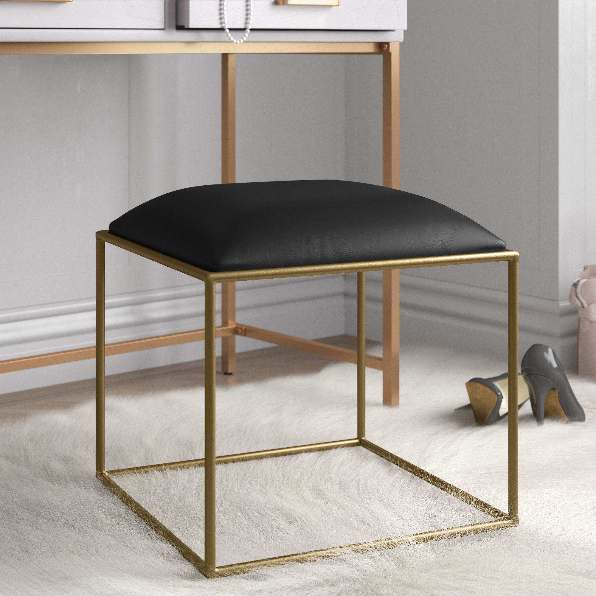 Everly Quinn Metal Accent Stool & Reviews - Wayfair Canada