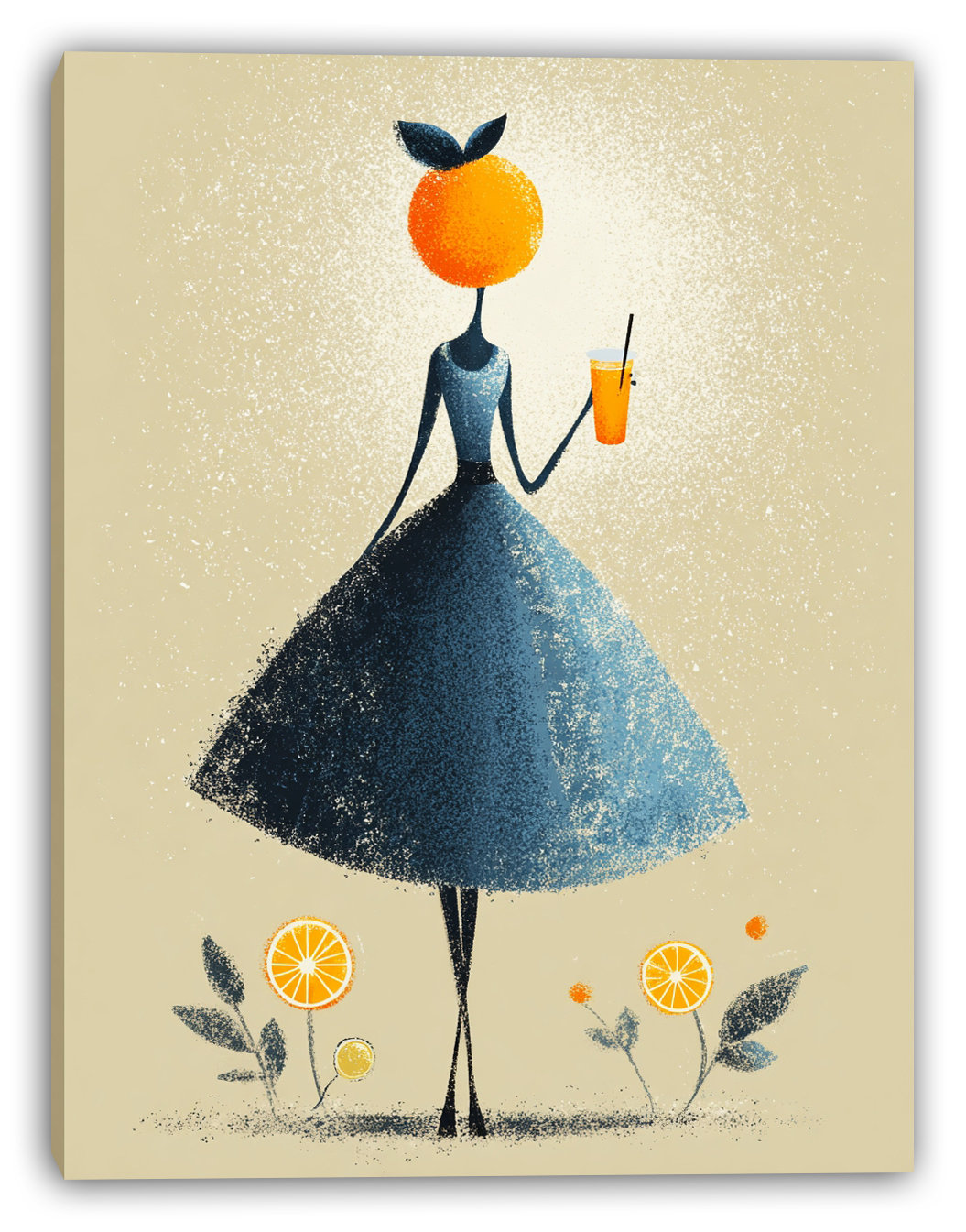 George Oliver Citrus Lady Wrapped Canvas Wall Art | Wayfair