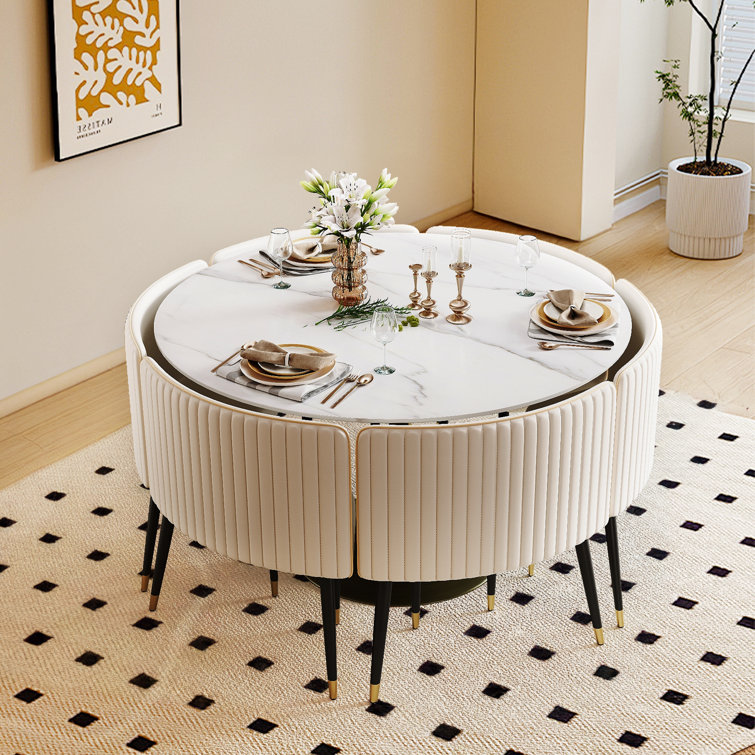 retro dining set round