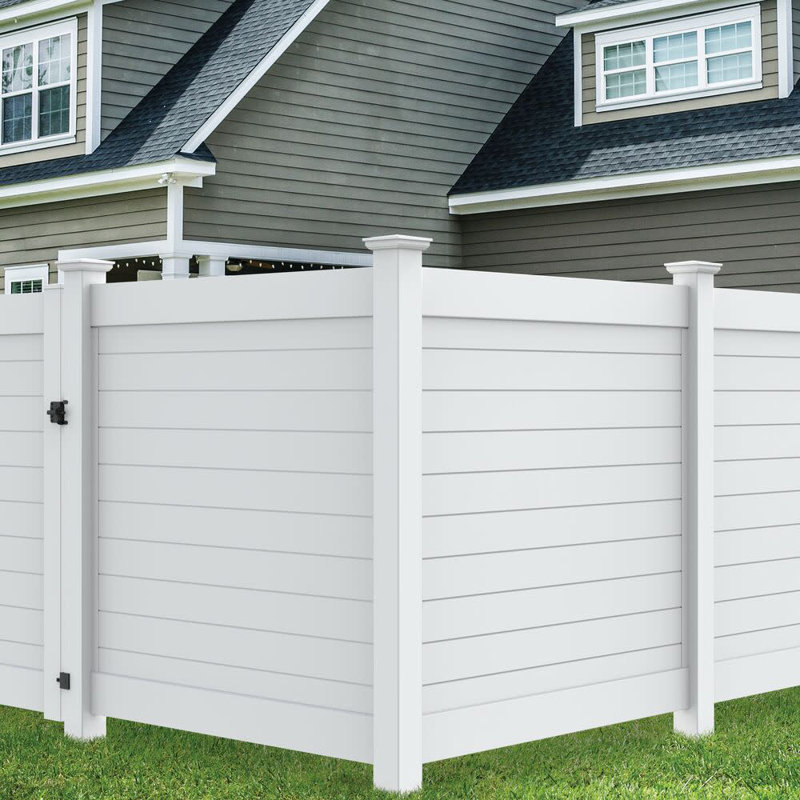 Barrette Outdoor Living Horizontal Fence 5 in. x 5 in. x 108 in. Vinyl ...