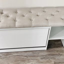 Hokku Designs ShoeStation Linen Upholstered Storage Bench & Reviews ...