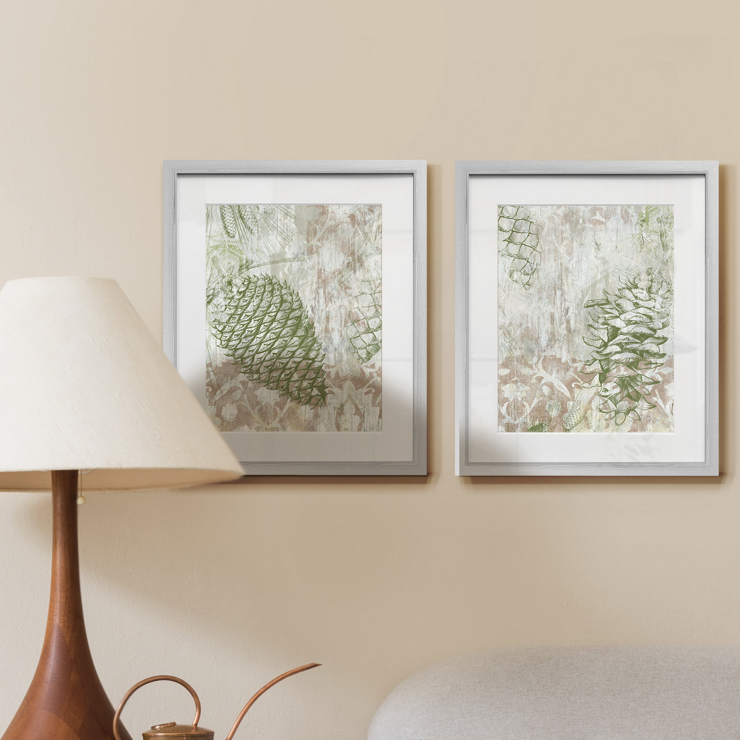 Loon Peak® Pinecone Fresco I - 2 Piece Picture Frame Graphic Art Print ...