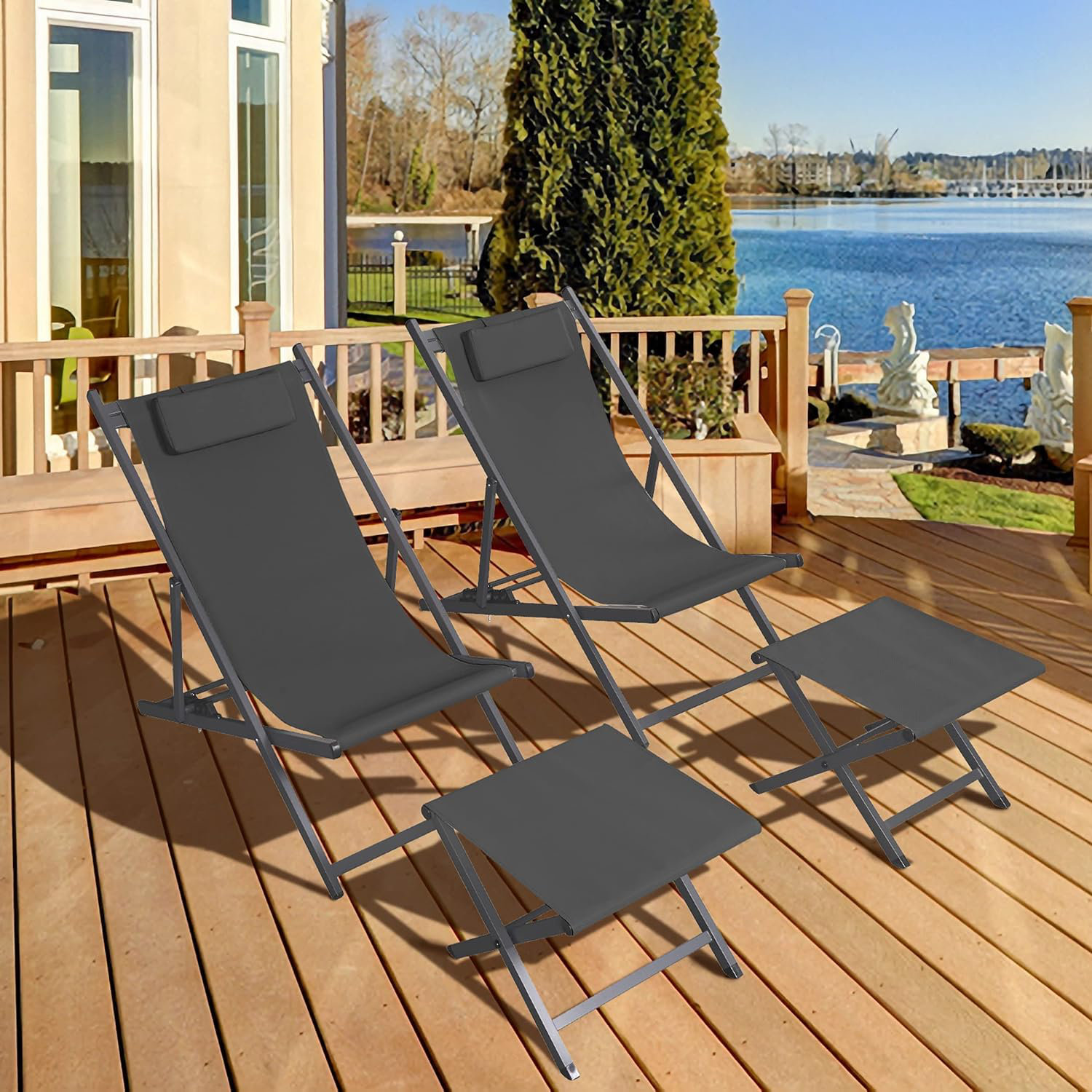 Arlmont & Co. Nyleen Outdoor Sling Chairs (Set of 2） & Reviews ...