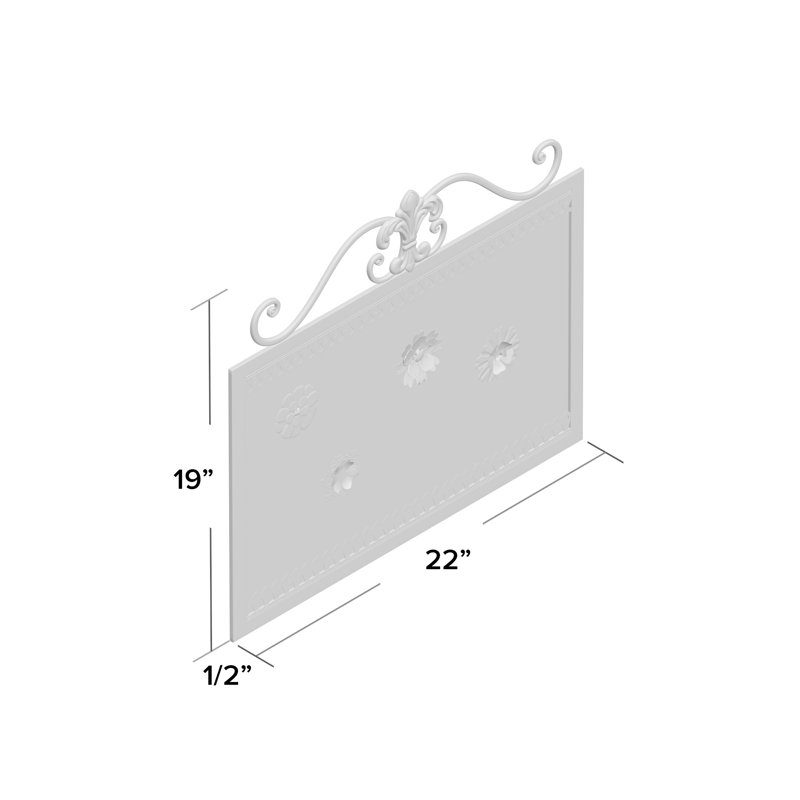 August Grove® Metal Scroll Top Sign White Wall Decor with Chalkboard ...