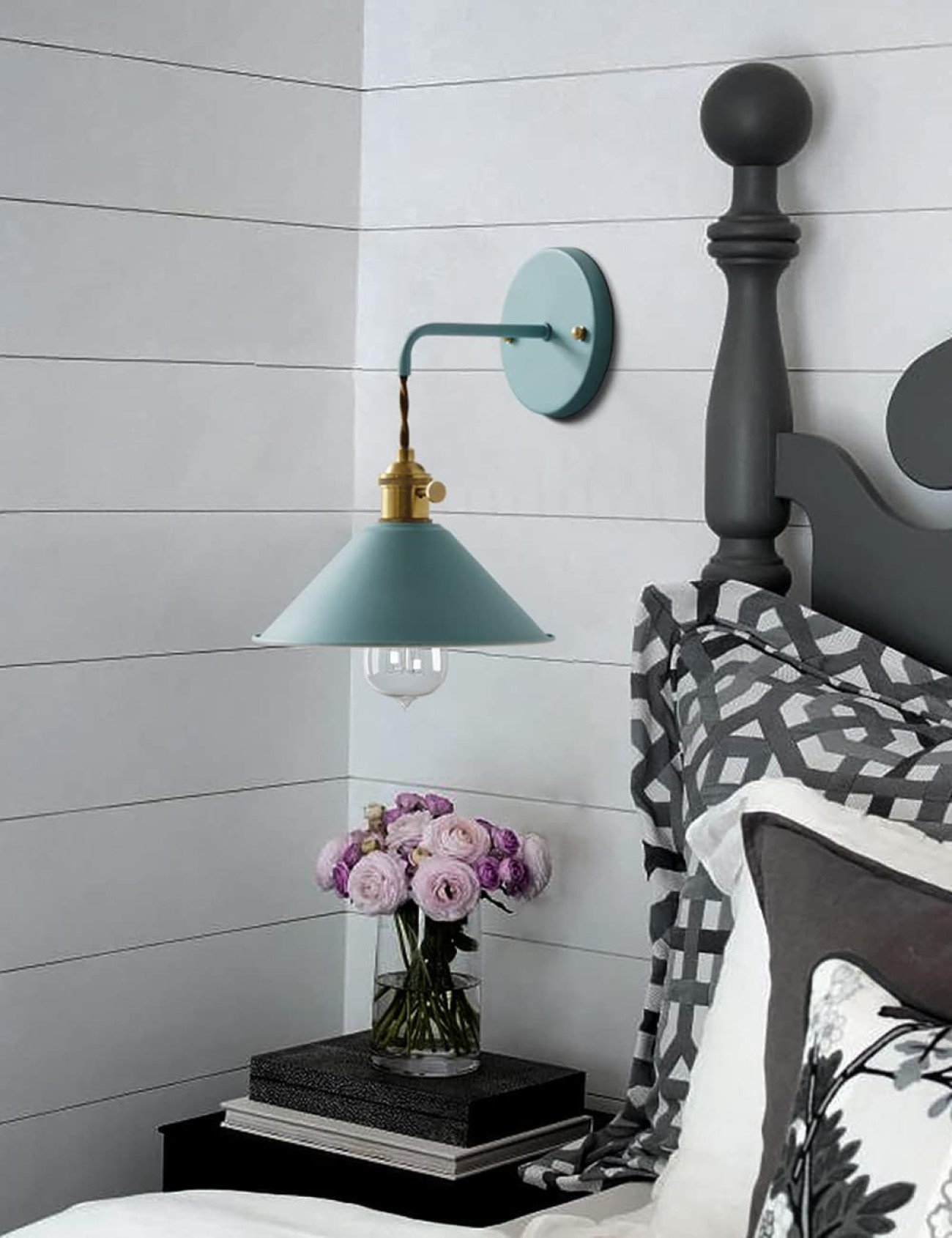 Rosecliff Heights 2 Pack Blue Plug In Switch Wall Sconces Blue Wall ...