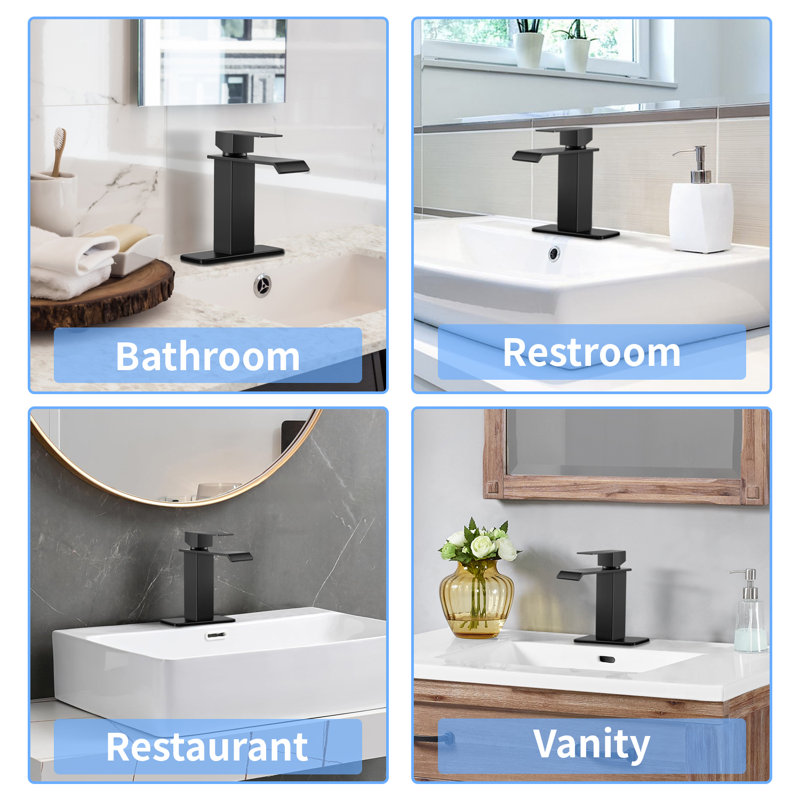 Wilmall Single Hole Single Handle Bathroom Faucet with Drain Assemble ...