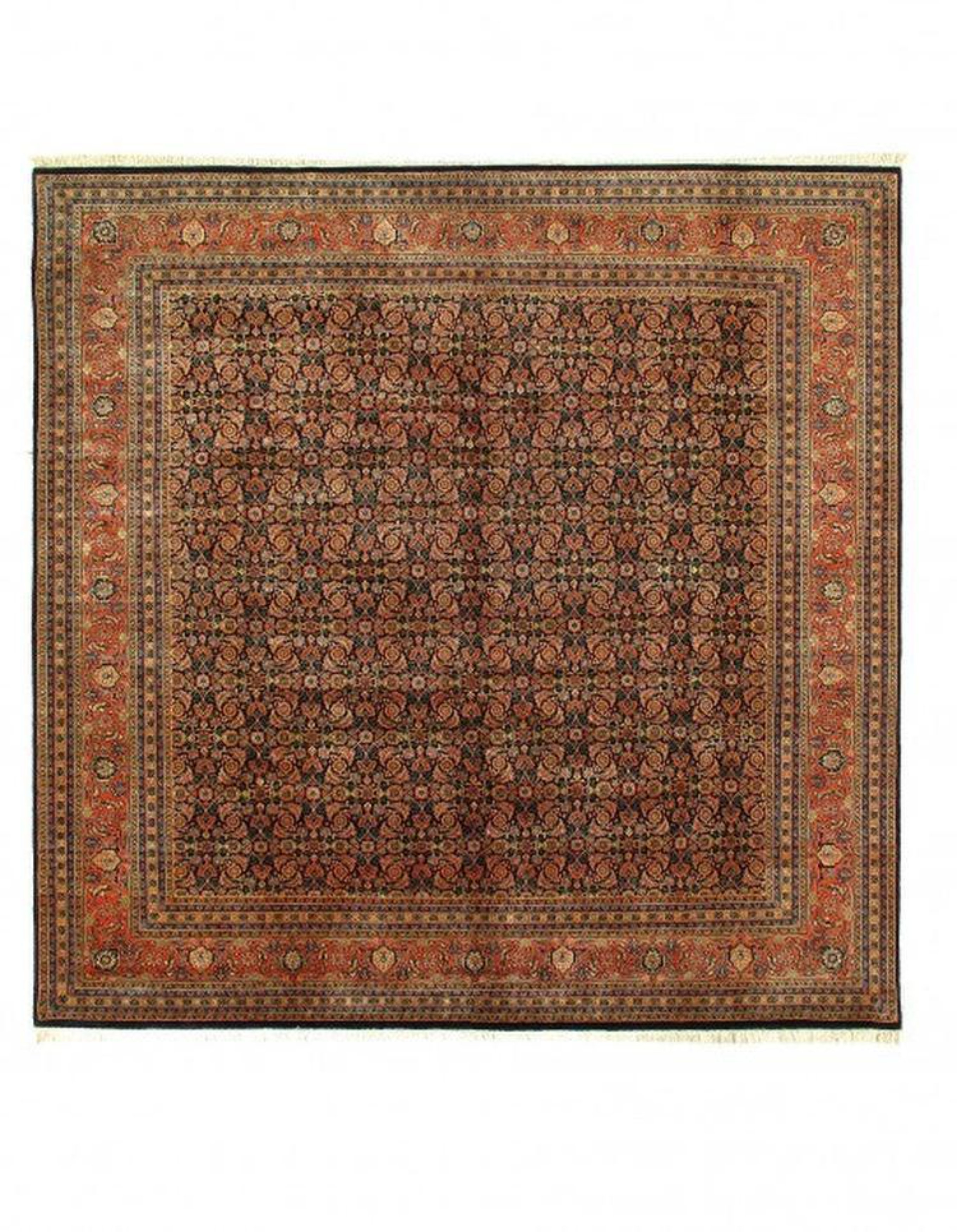 Isabelline Saline Oriental Handmade Square 10' x 10' Wool/Cotton Area ...