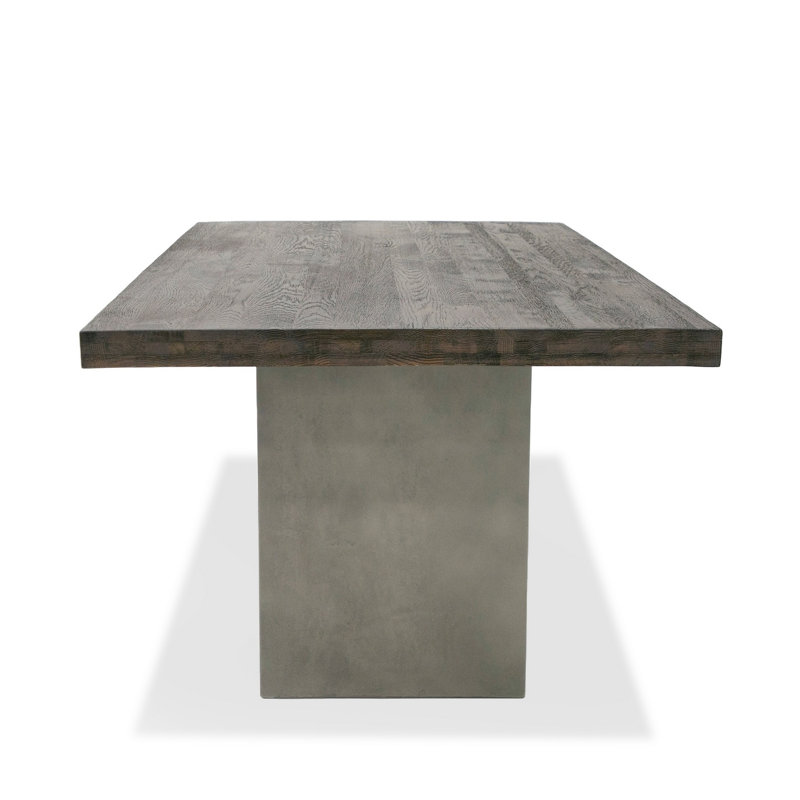 Benjara Cid Ari Dining Table, Rectangular Top, Gray | Wayfair
