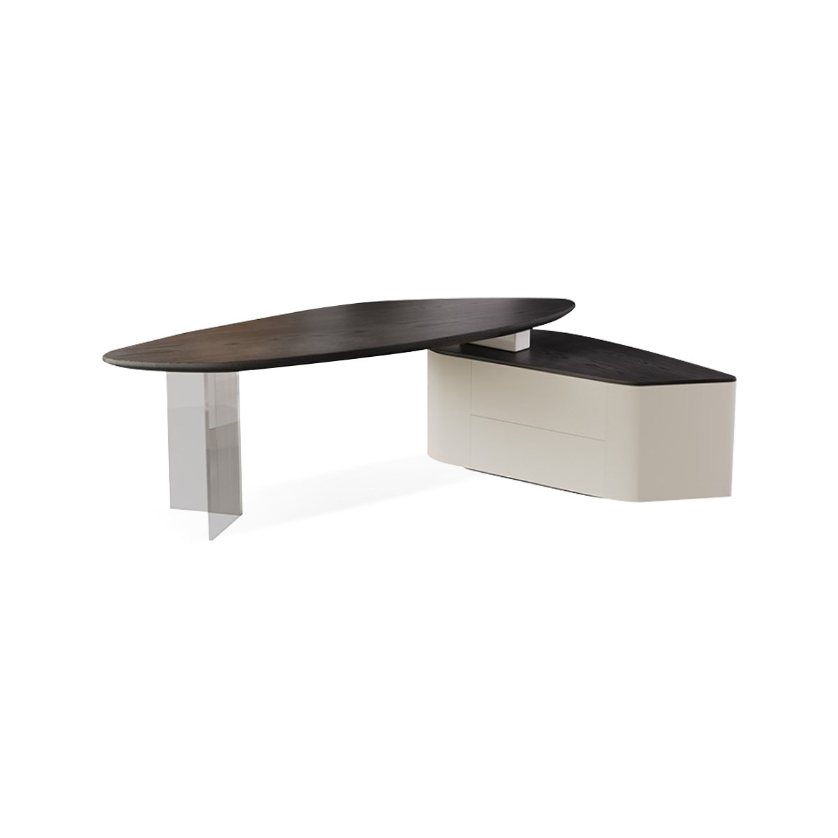 Corrigan Studio Nut-brown Free form Solid Wood with 2 drawers writing ...