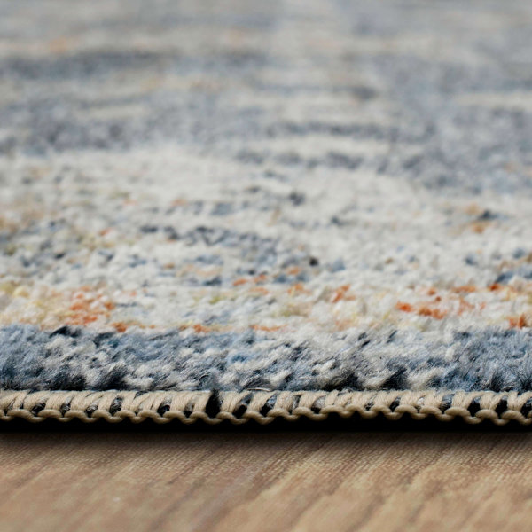 Bungalow Rose Performance Blue/Cream Rug & Reviews | Wayfair