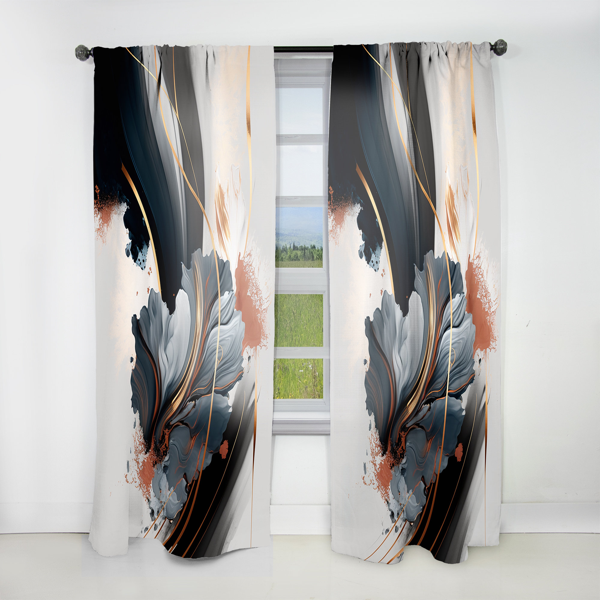 Orren Ellis Daigre - Abstract Curtain - Room Darkening Curtain - 1 ...