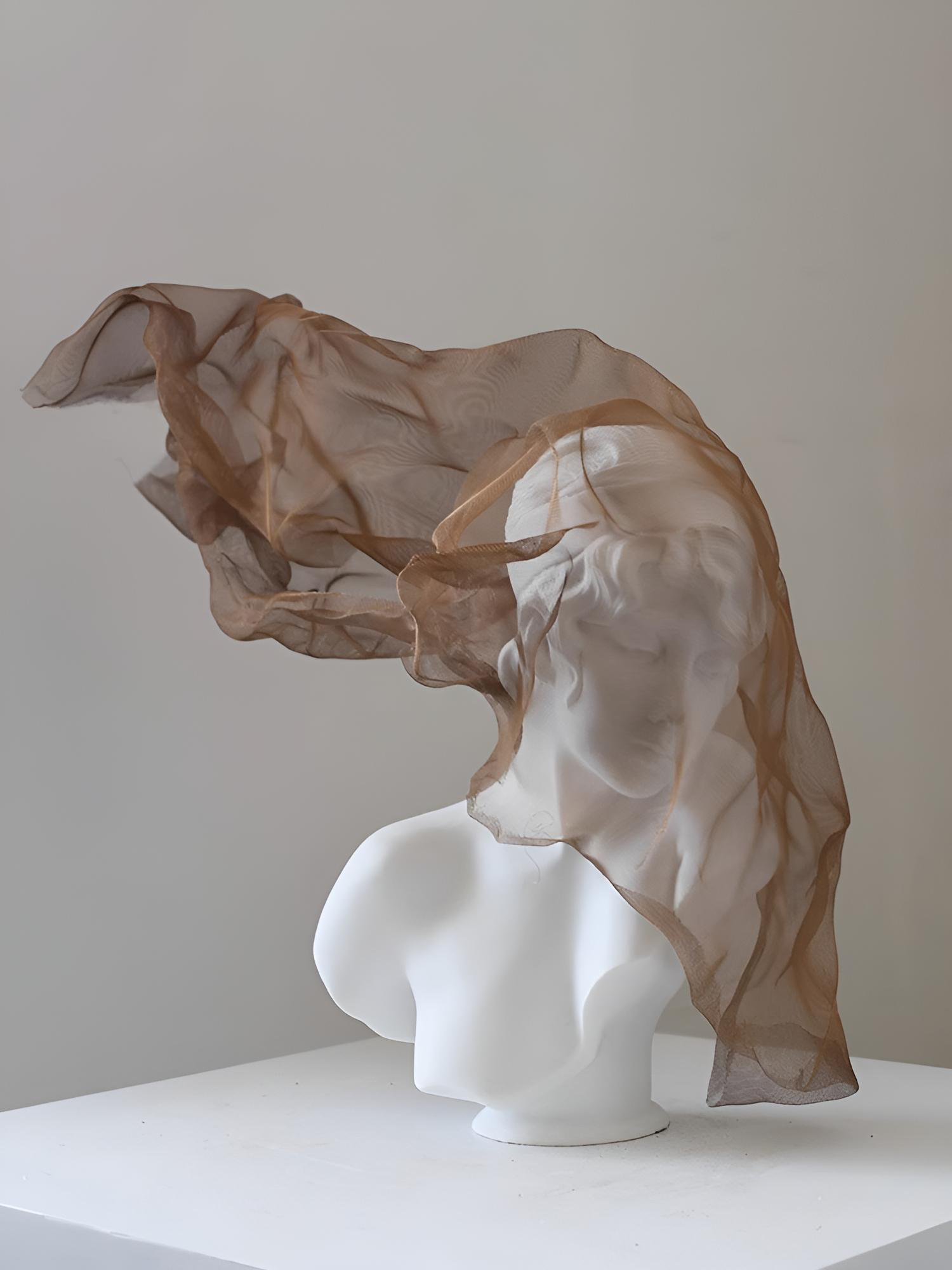 Orren Ellis Nordic Luxury Veiled Maiden Sculpture: Gypsum Statue For ...