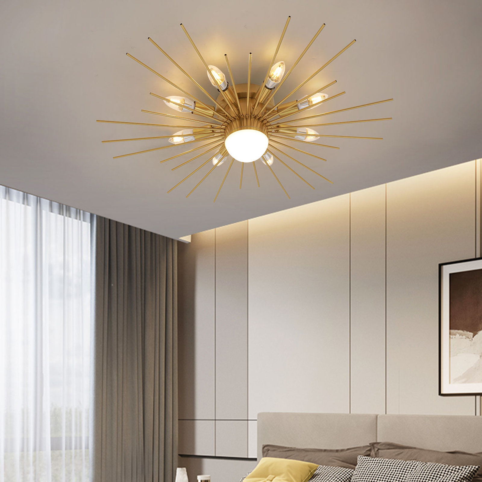 Mercer41 8 Lights Modern Exquisite Semi Flush Mount Ceiling Light | Wayfair