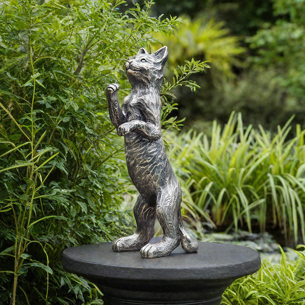 Lark Manor™ Standing Cat Statue: Decorative Figurine for Indoor and ...