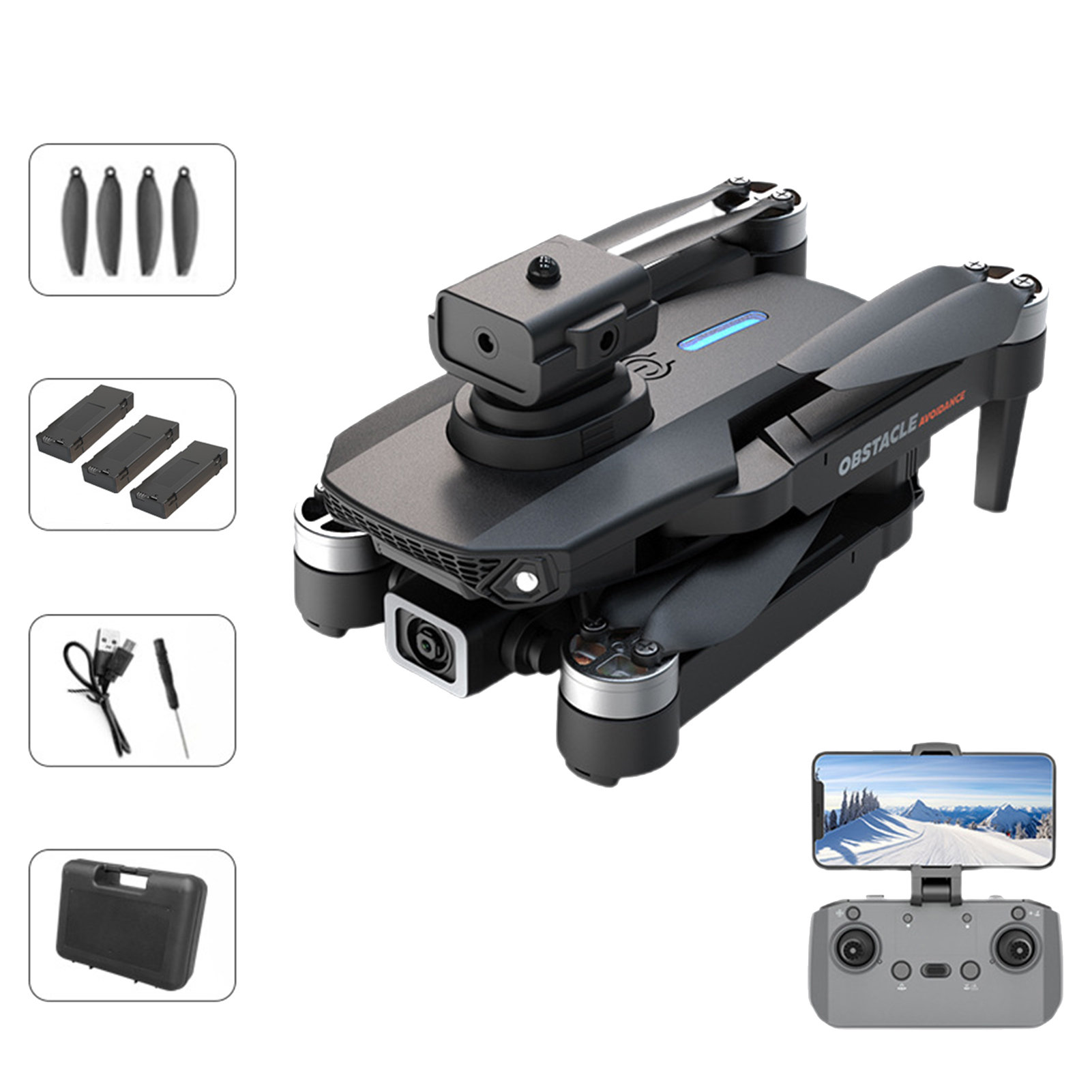 Trinx Remote Control Drone with 4K Dual Cameras Obstacle Avoidance ...