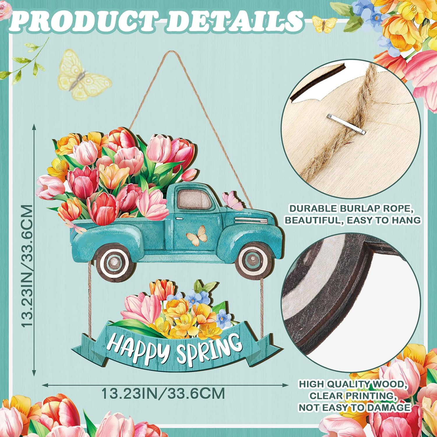 The Holiday Aisle® Spring Door Signs Spring Wreaths For Front Door ...