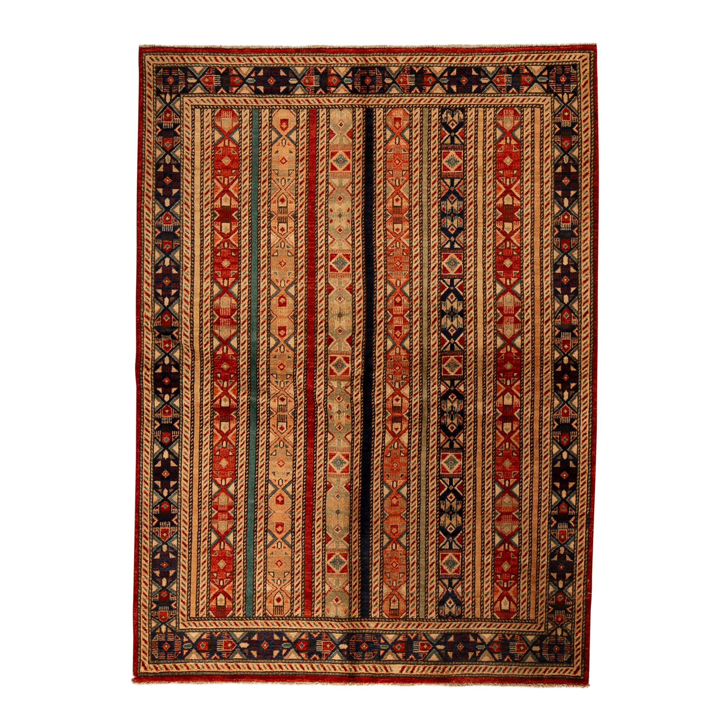 Bokara Rug Co., Inc. One-of-a-Kind 4'11" x 6'9" Area Rug in Red/Navy ...