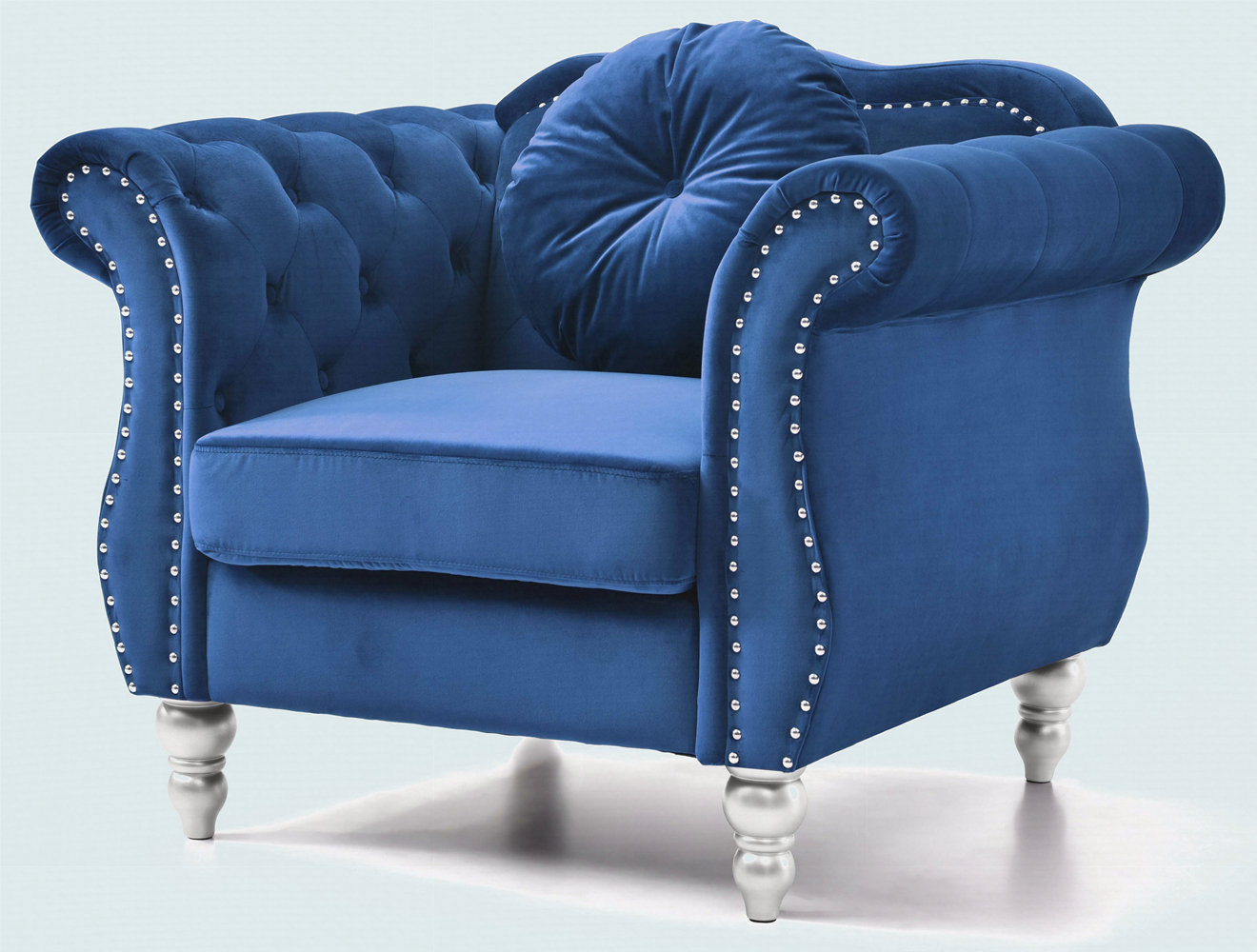Amer Thyst Elegant Transitional Navy Blue Chair | Wayfair
