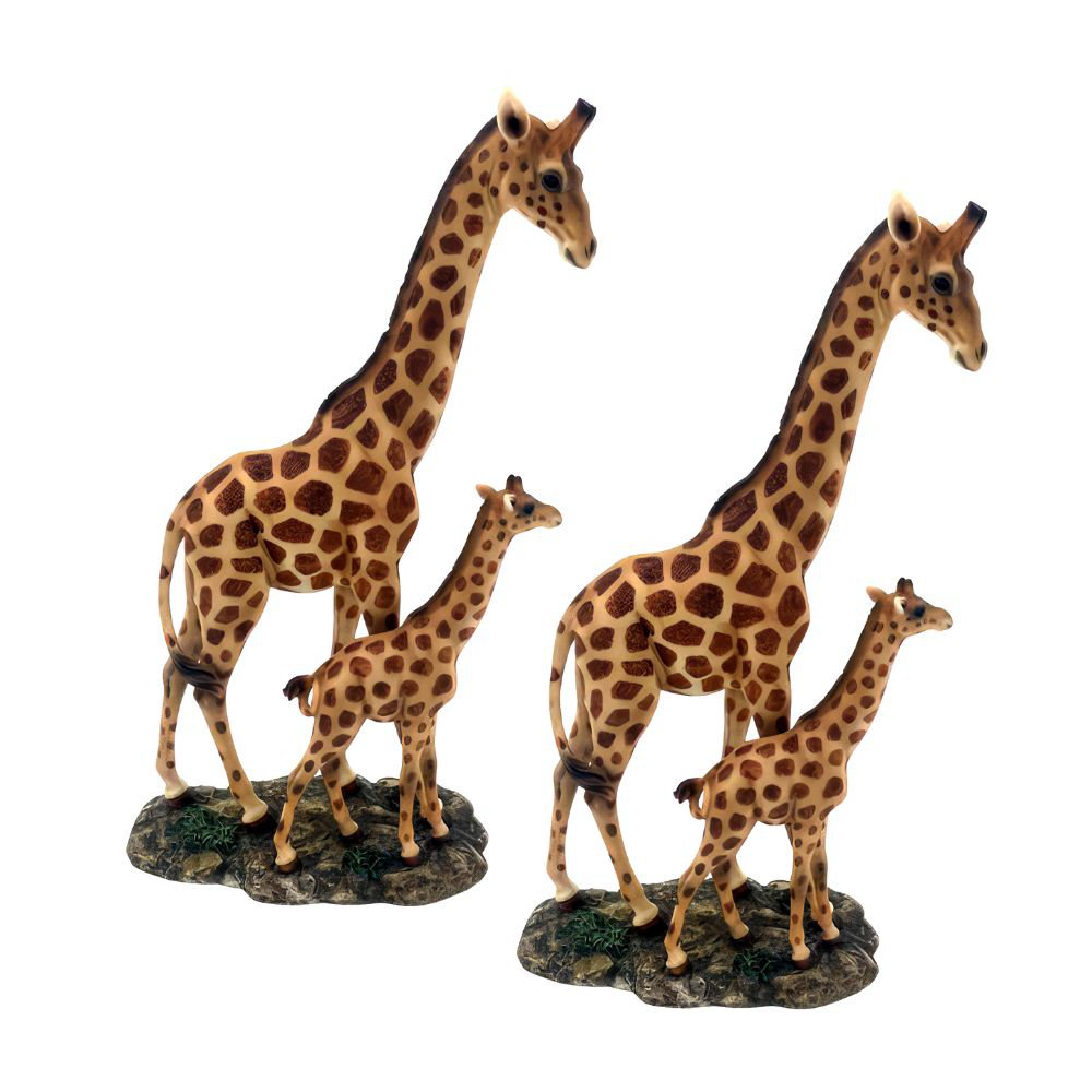 World Menagerie "2-PC Set" ICE ARMOR 11.75"H Giraffe with Cub Figurine ...