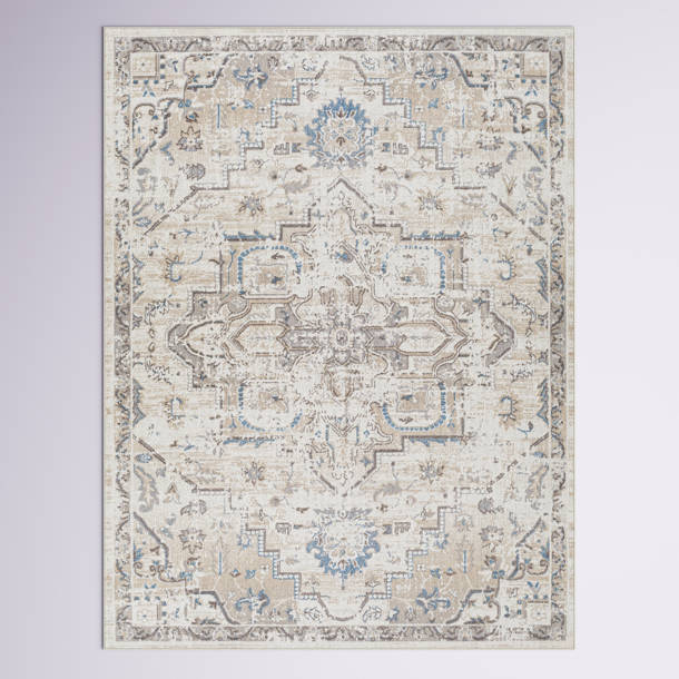 Mistana™ Dickison Machine Washable Oriental Dark Brown/Gray Area Rug ...