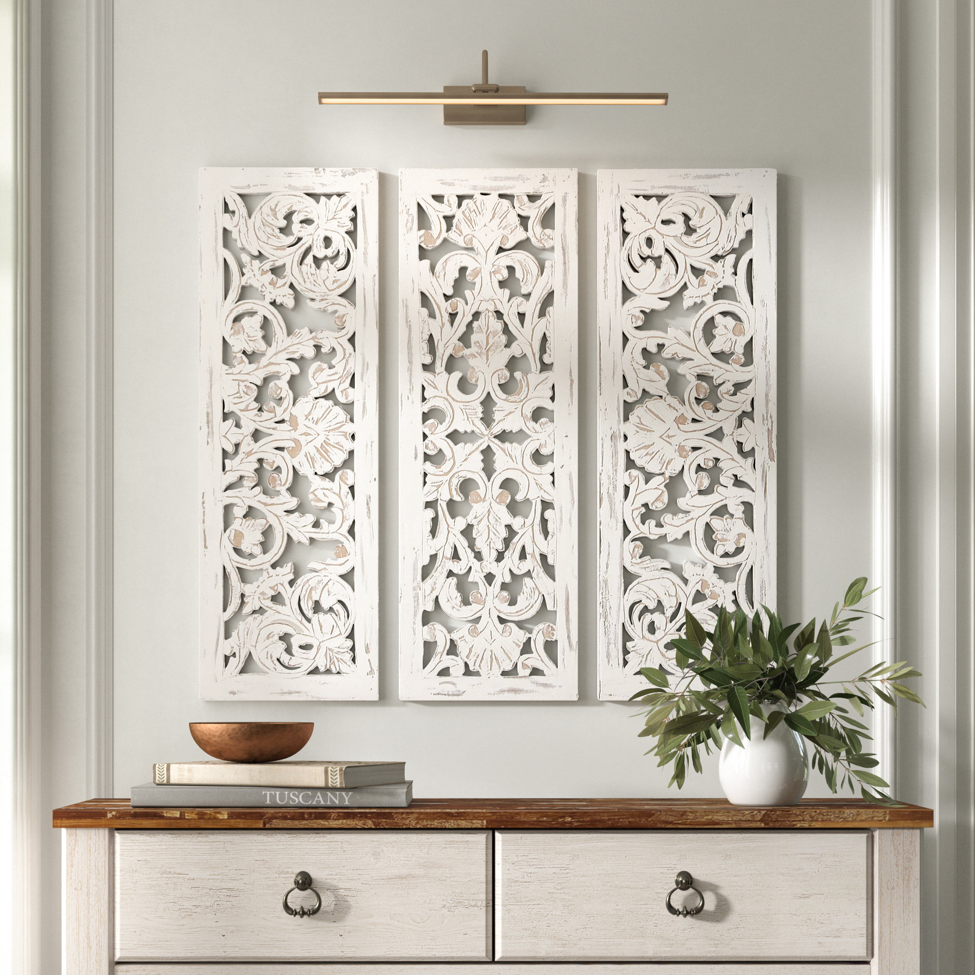 Kelly Clarkson Home Wooden Handmade Intricately Carved Floral Home Wall ...