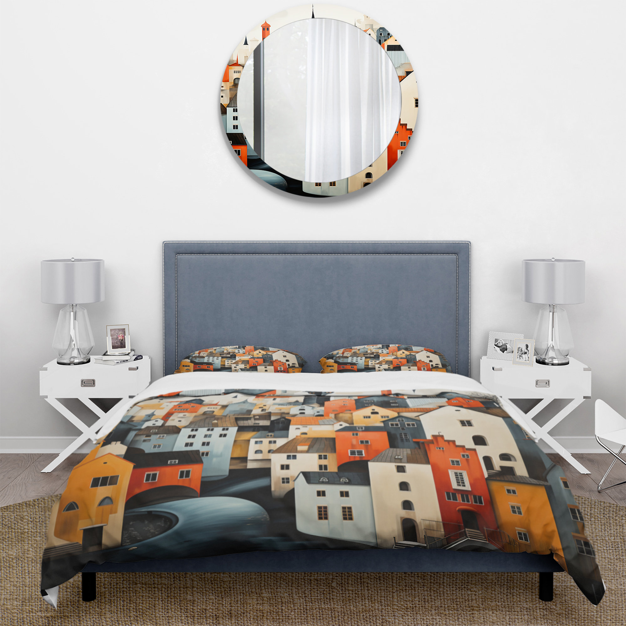 Design Art Denmark Scarlet Roofs Collage III - Denmark Duvet Cover Set ...