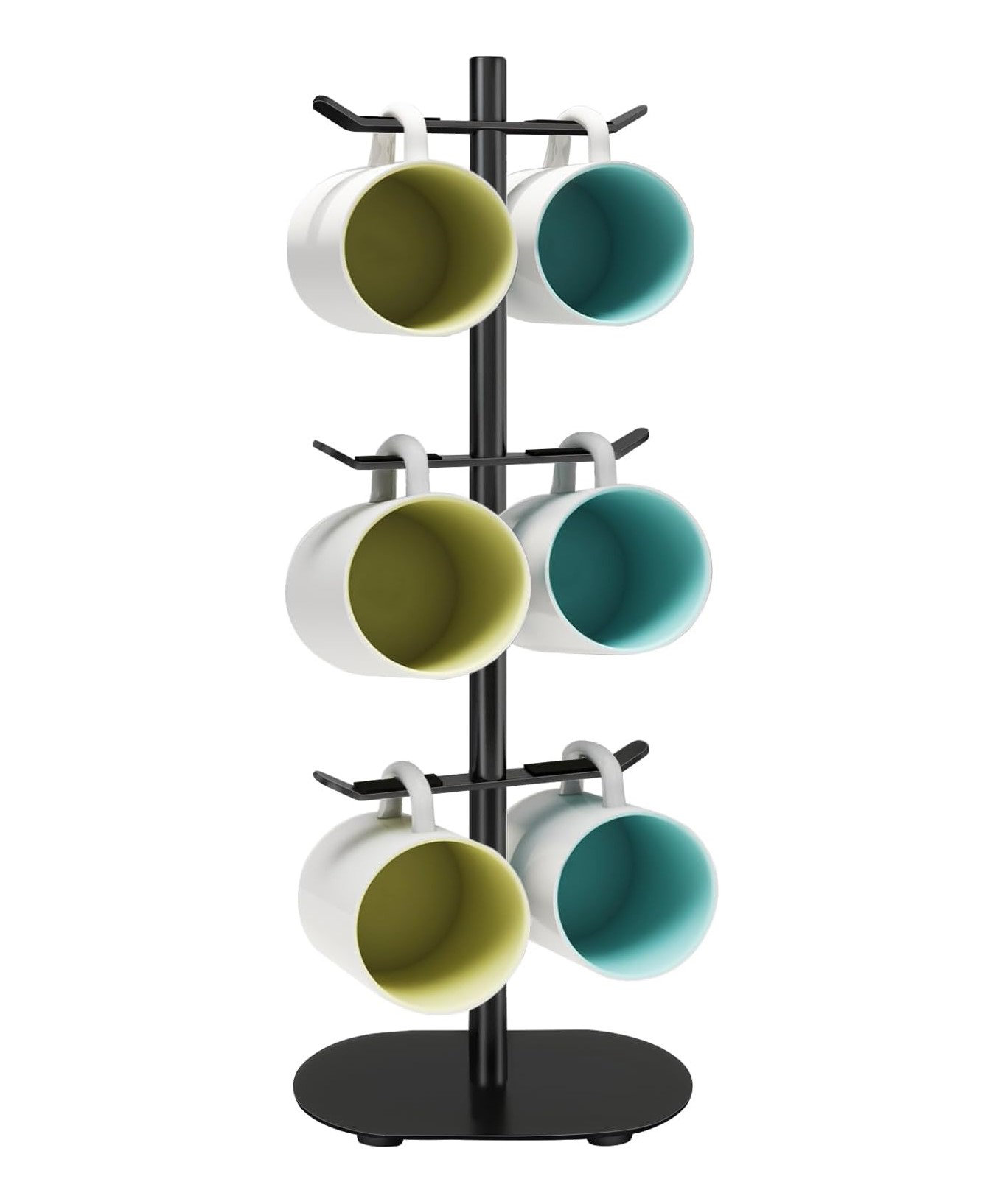 Latitude Run® Coffee Cup Tree With 6 Hooks Coffee Cup Rack Metal Mug ...