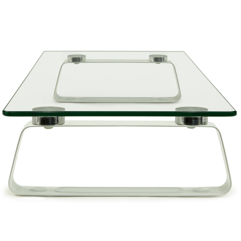 Mount-It! Glass Computer Monitor Riser and Laptop Stand, 22 Inches Wide ...