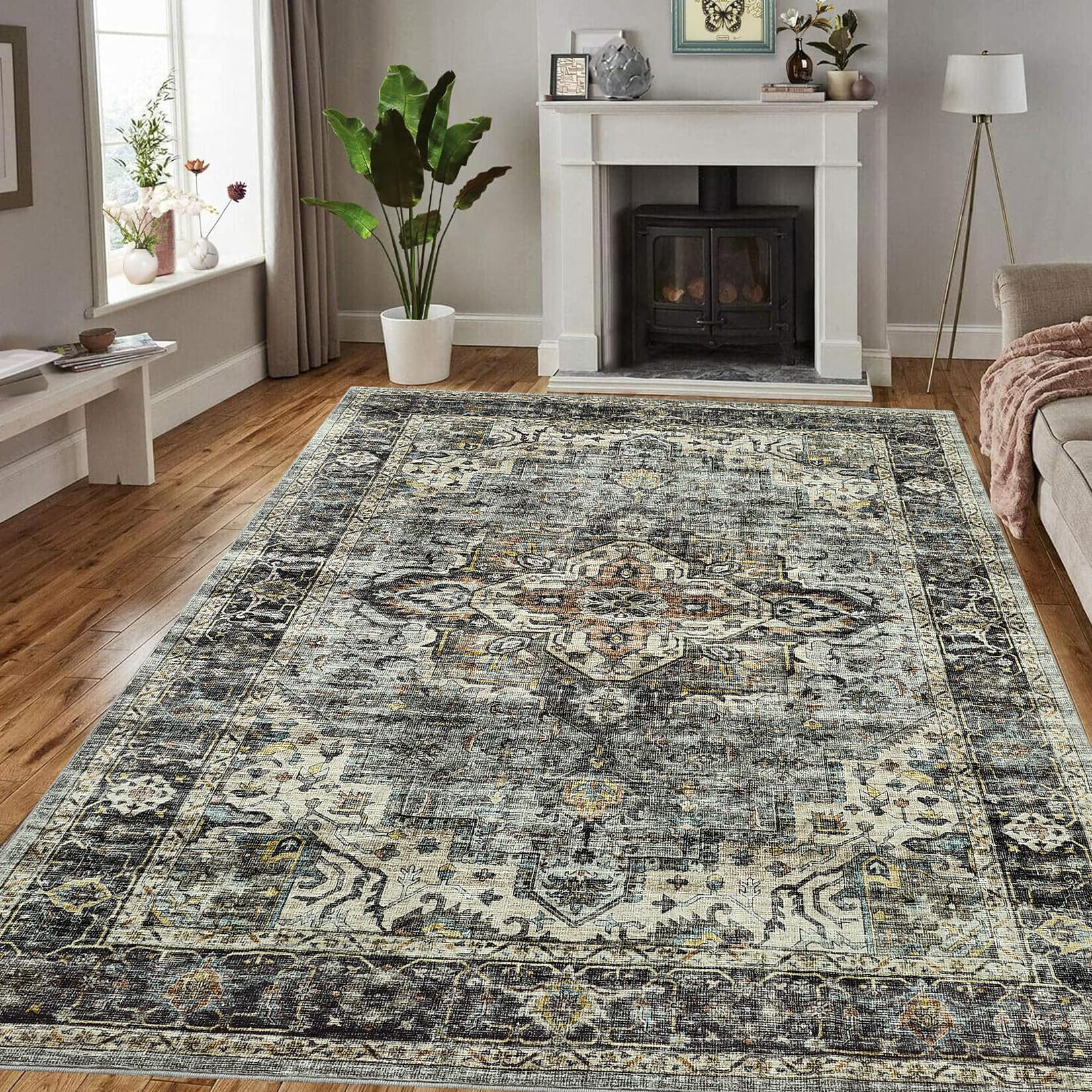 Bungalow Rose 8X10 Area Rugs For Living Room, Non-Slip Backing Washable ...