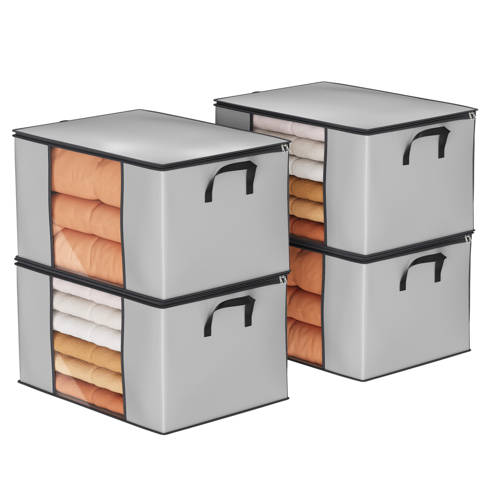 17 Stories 90L Clothes Taevian Large Storage Box W/Lid Packing Box ...