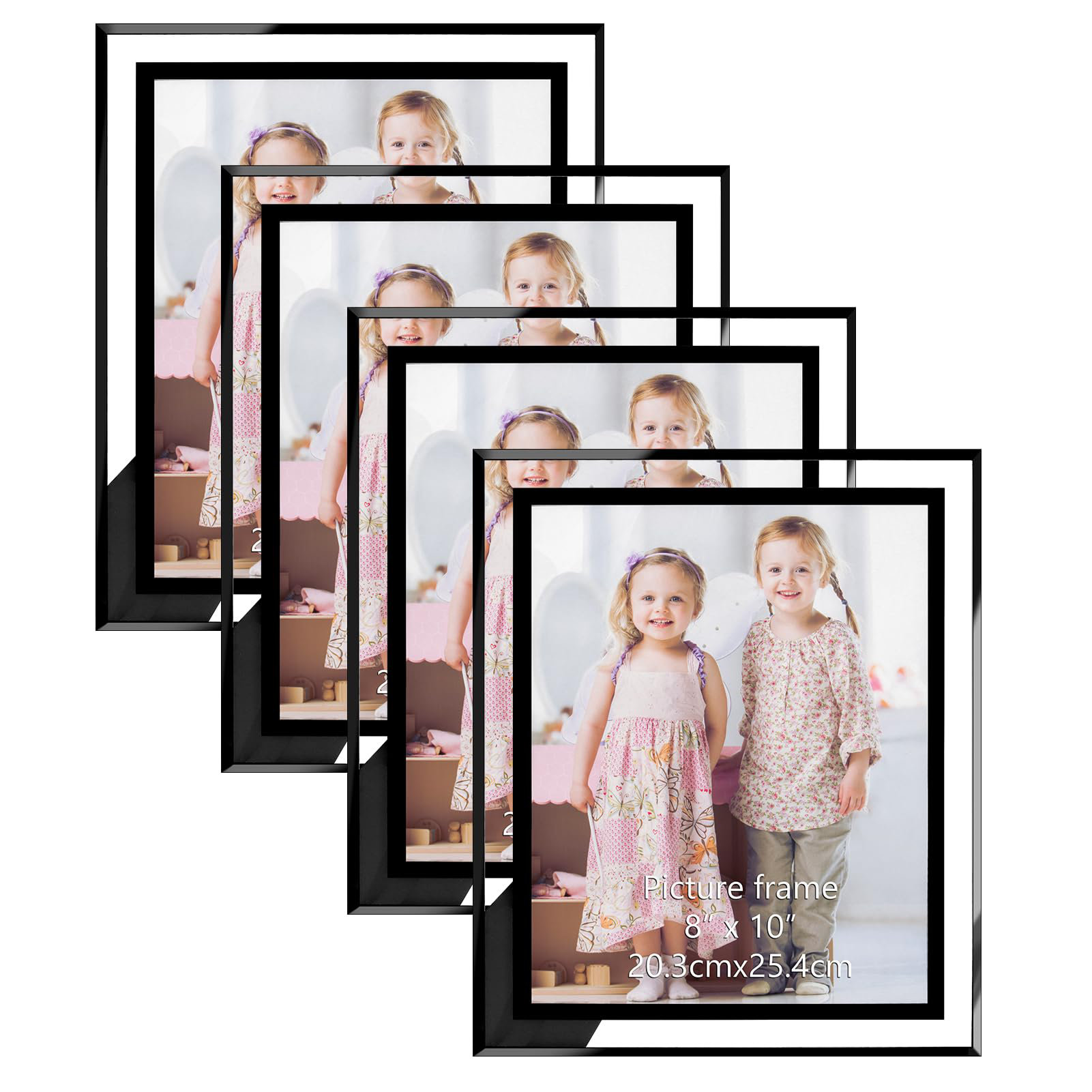 Orren Ellis Glass Picture Frame For 8X10 Inch Photo, 4 Pack Clear Frame ...