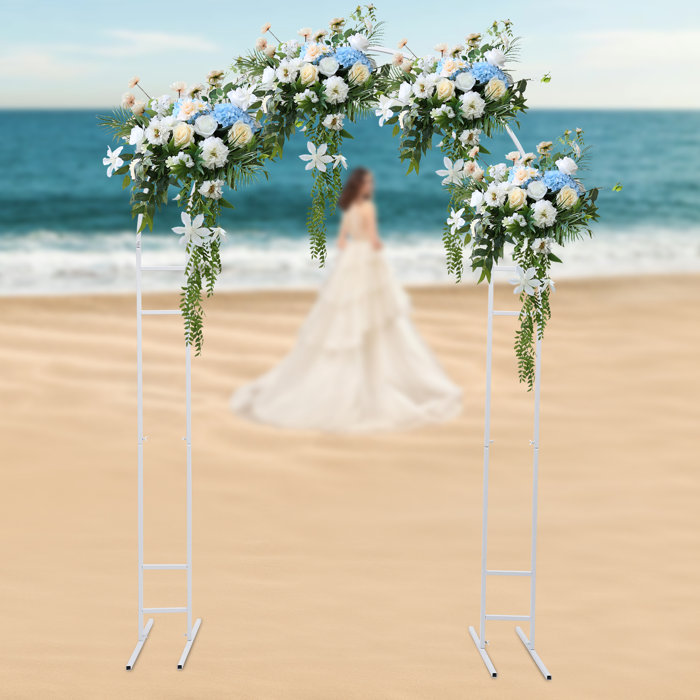 YaoTown 59'' W x 19.7'' D Steel Round Wedding Backdrop Arch, for Garden ...
