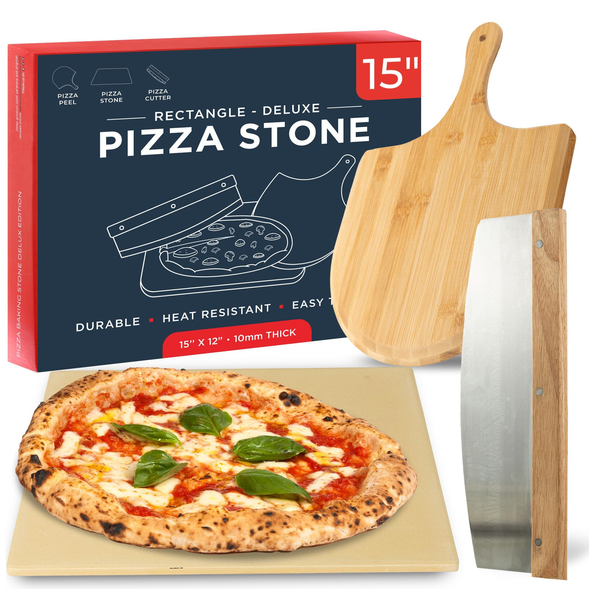 LIFETIME FLOORING LLC Pizza Stone For Oven Set - Stone For Grill - 3PCS ...