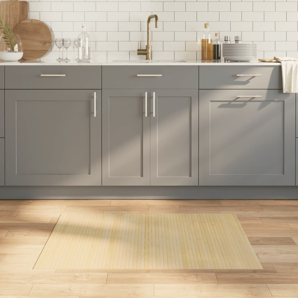 Lark Manor™ Rug Light Natural Bamboo, Polypropylene Non-Slip | Wayfair