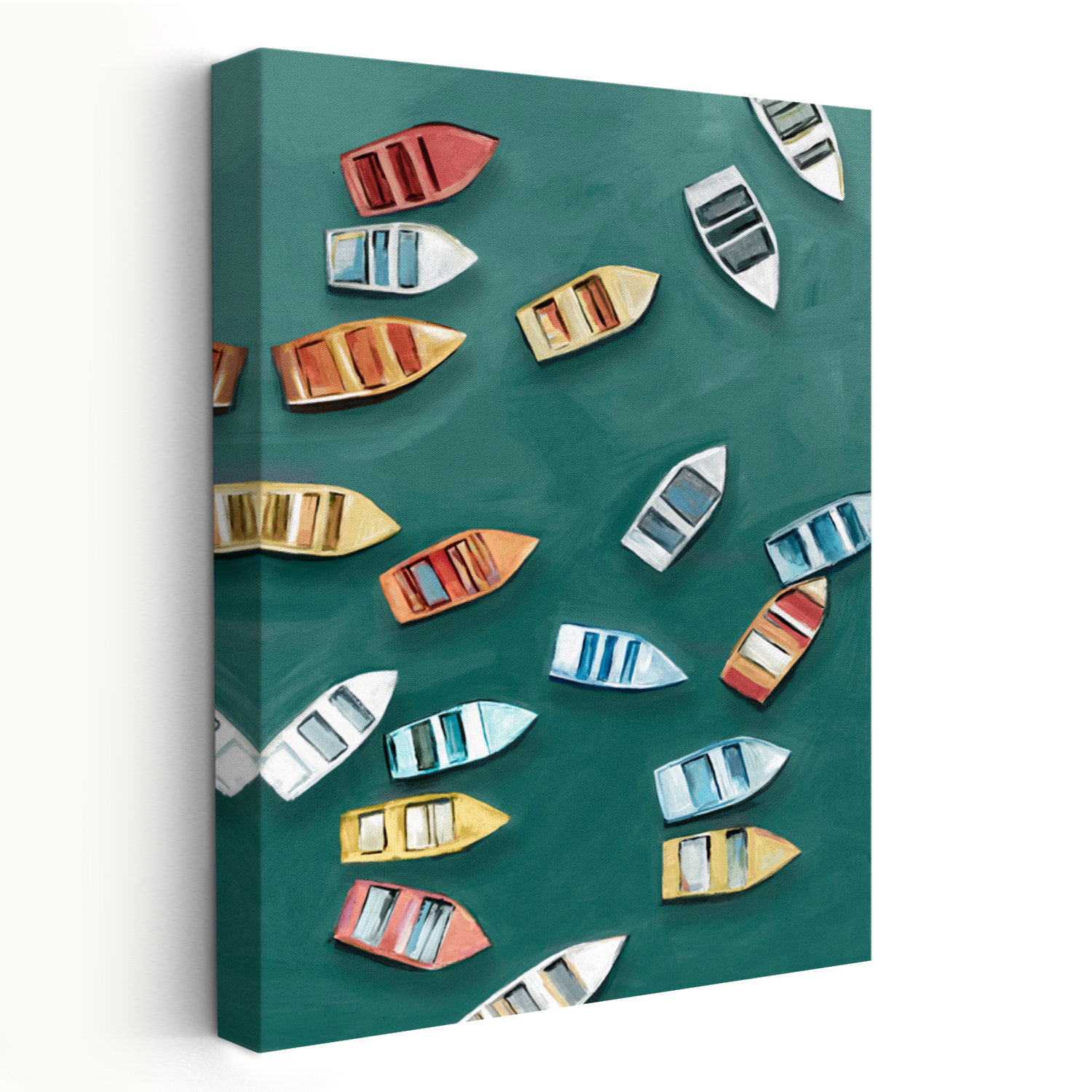 Ebern Designs Boats And Water Drifting Colors I Art | Wayfair