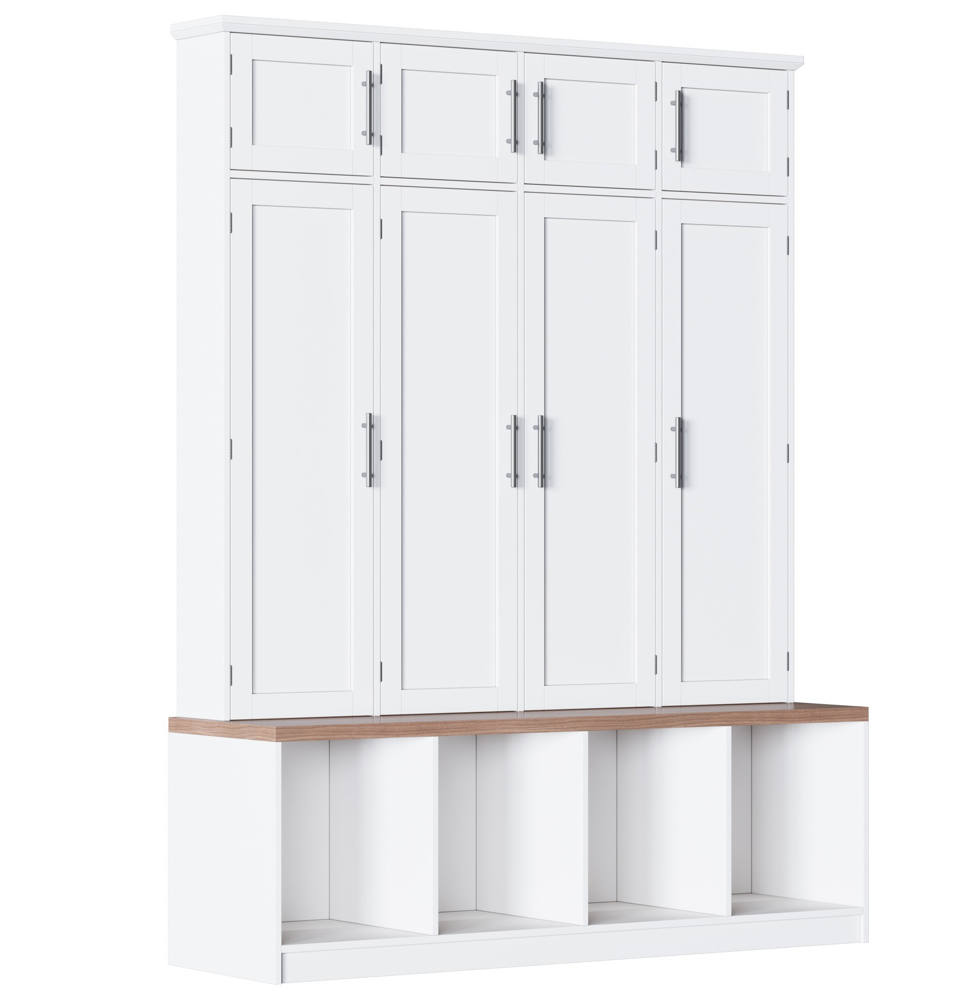 Red Barrel Studio® ON-TREND Farmhouse Hall Tree with 4 Hidden Hanging ...