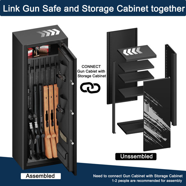 Kaer KAER 8 Gun Safe,Gun Safe for Rifles and Pistols,Large Gun Cabinet ...