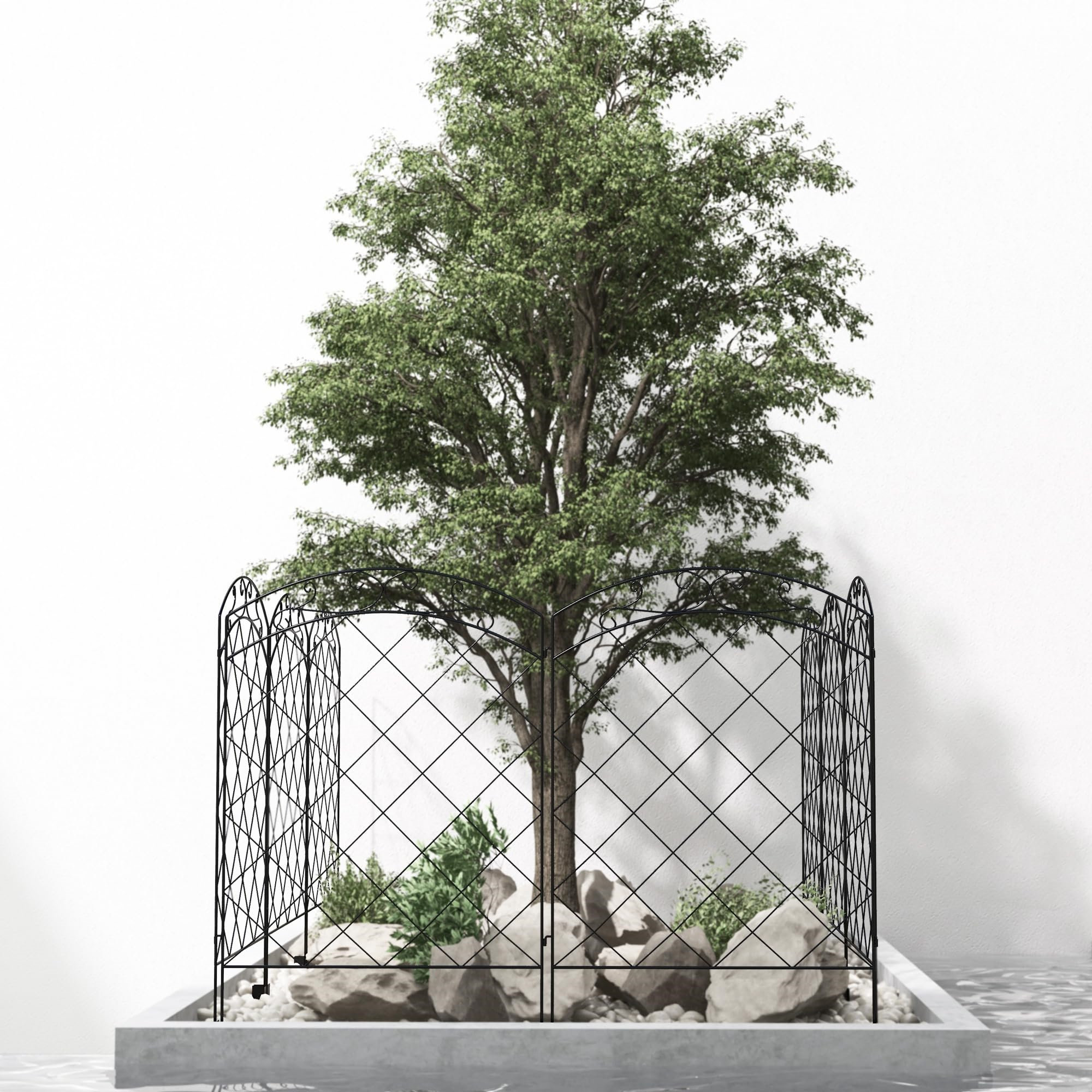 Lark Manor Decorative Garden Fencing, 43In X 11.4Ft Outdoor Picket ...