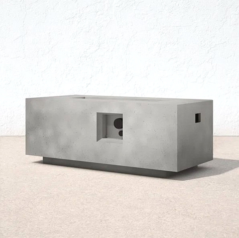 Brayden Studio® Concrete Propane Outdoor Fire Pit Table | Wayfair