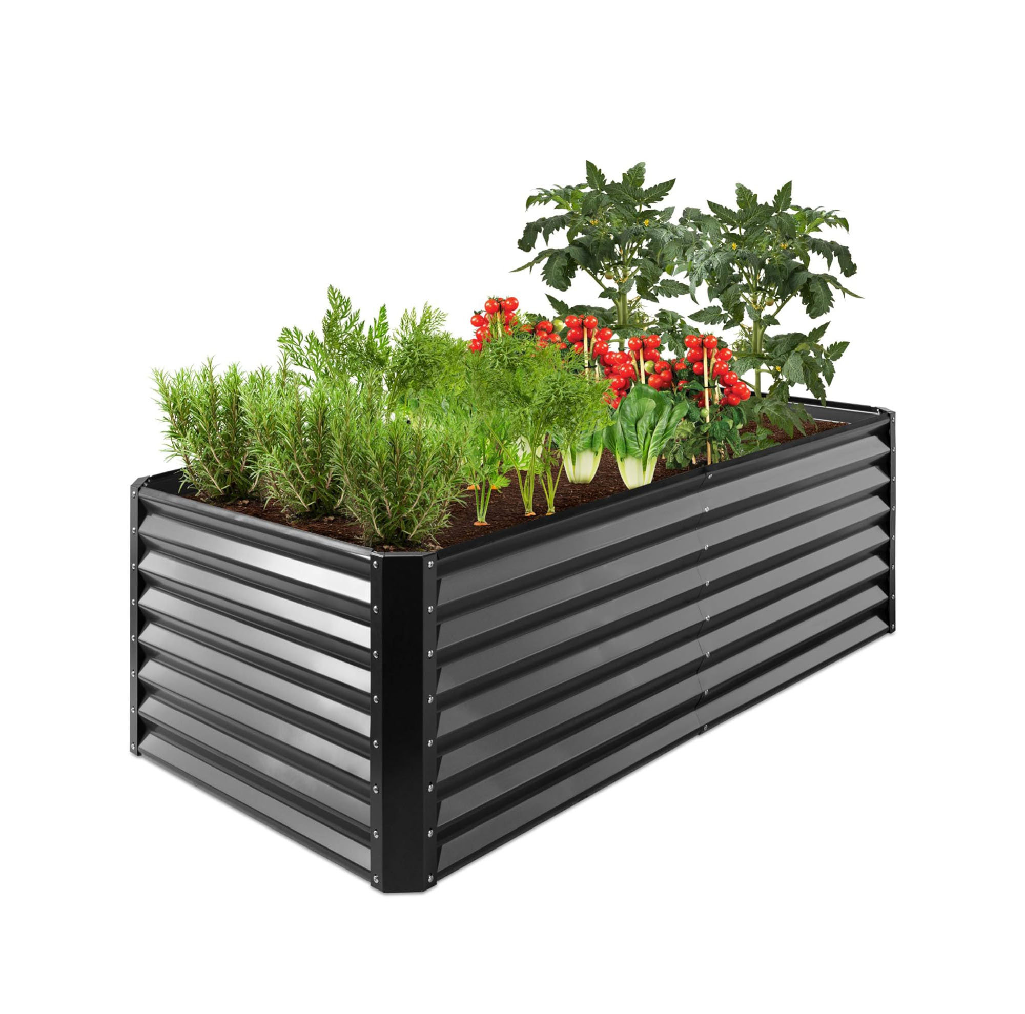 Arlmont & Co. 6X3x2ft Outdoor Metal Raised Garden Bed, Deep Root Box ...