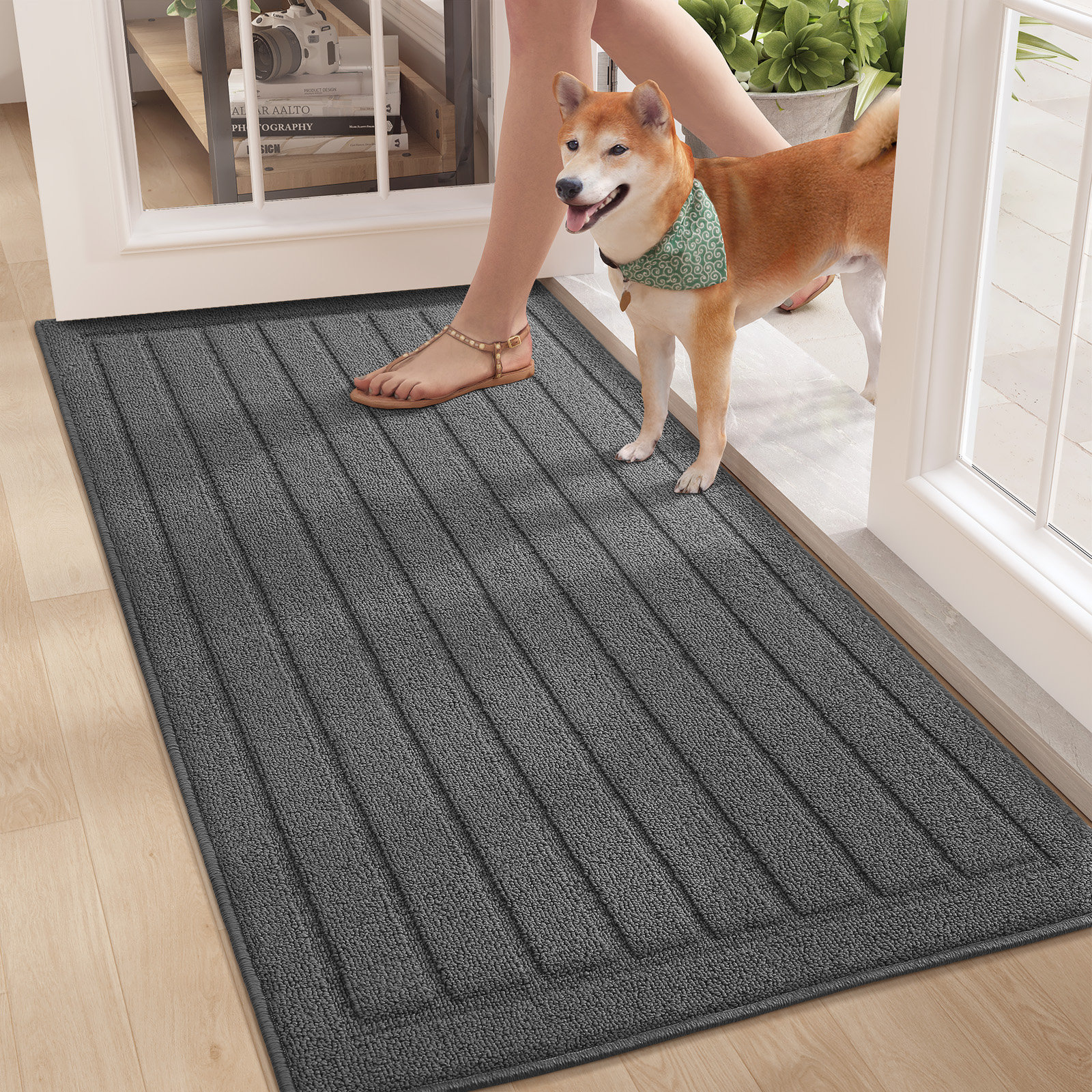 Latitude Run® Taeshaun Non-Slip Striped Indoor Doormat & Reviews | Wayfair