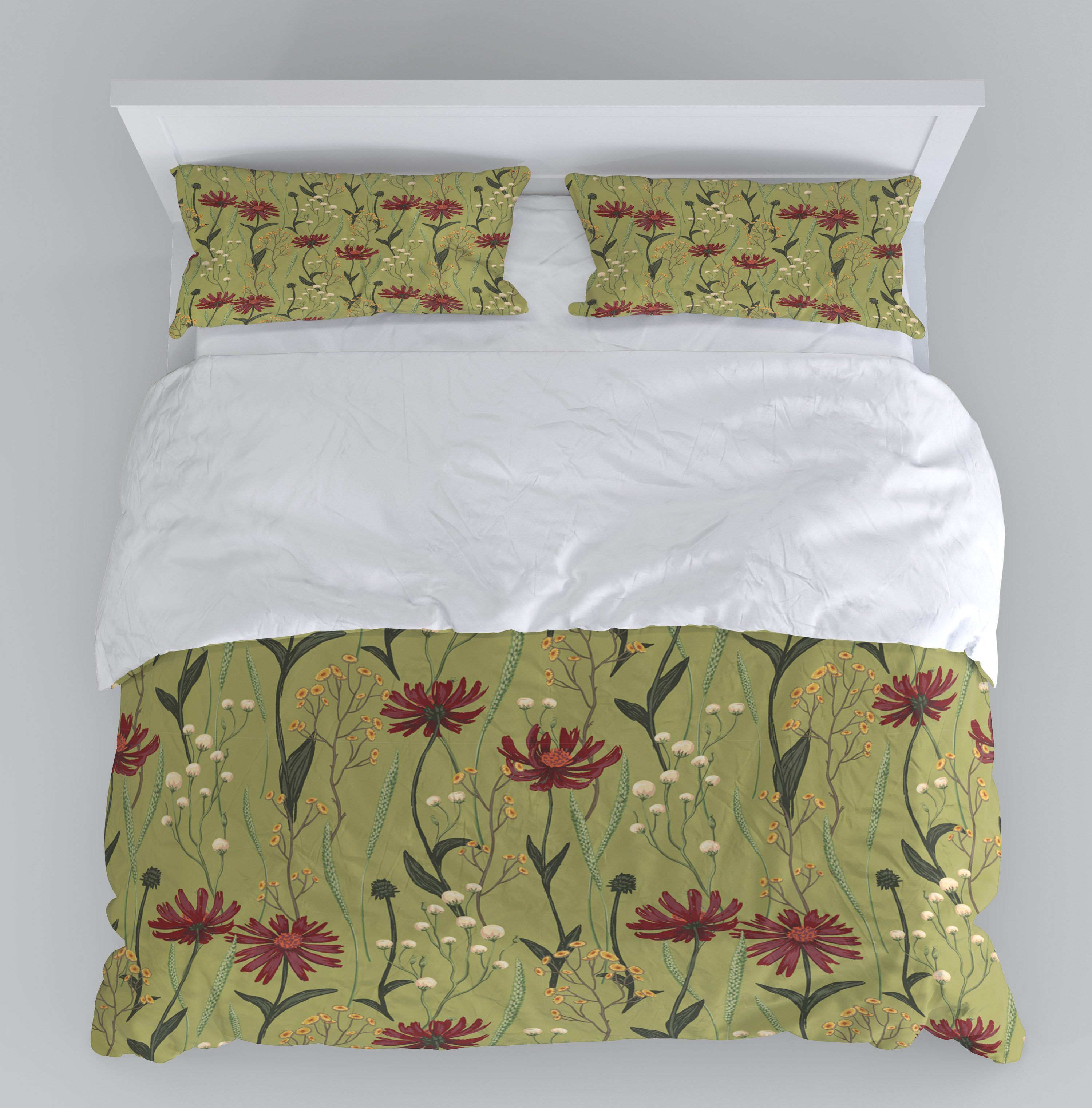 Folk N Funky Green/Red Microfiber Duvet Cover Set | Wayfair