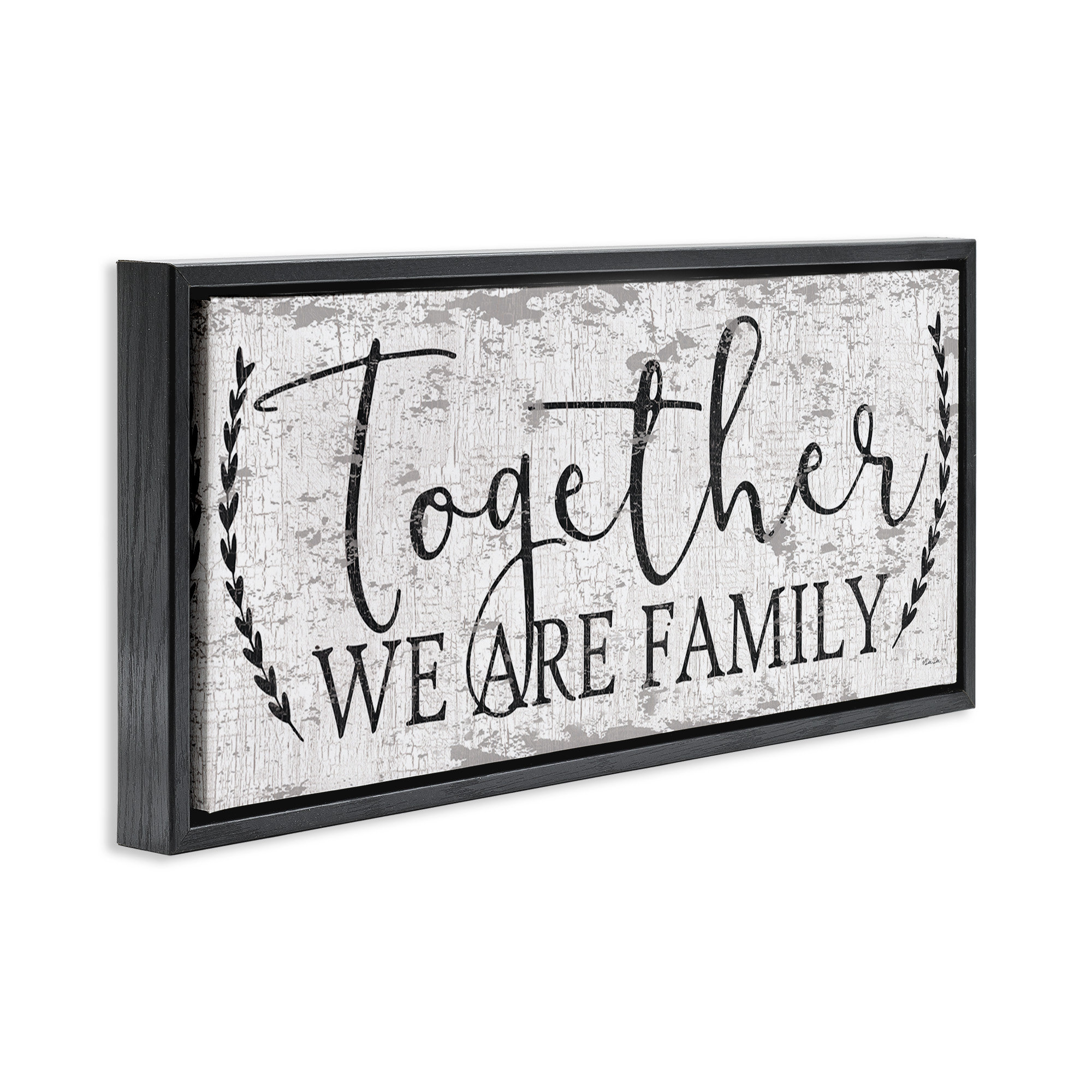 Gracie Oaks Country Distressed Family Quote Framed Floater Canvas Wall ...