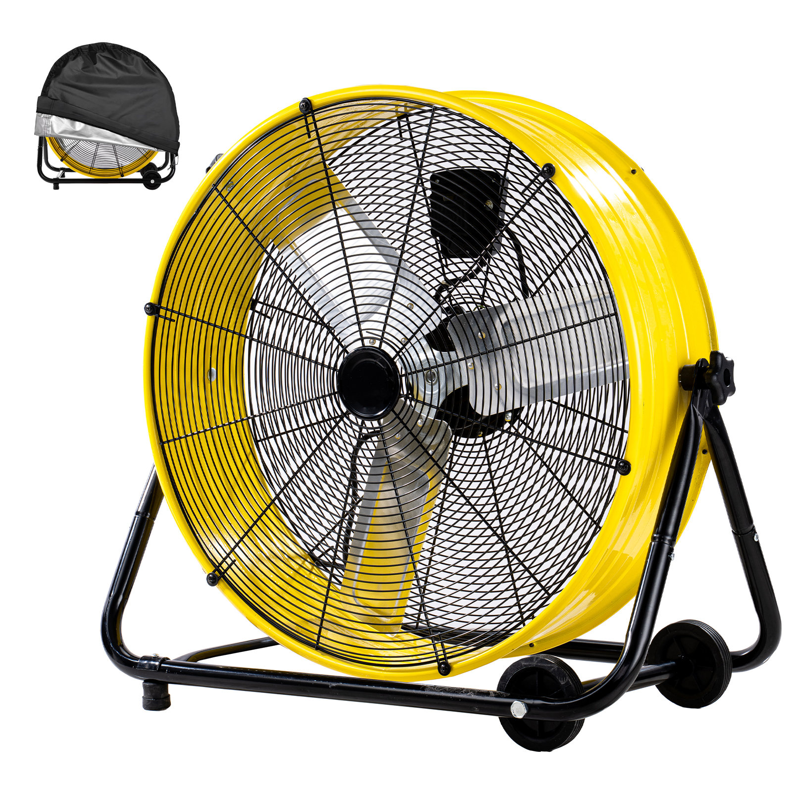 VAJIAZA 24 Inch Industrial Fan Heavy Duty Drum 3 Speed High Velocity ...