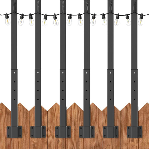 Silodo 4-piece hanging outdoor string light pole, outdoor string light ...