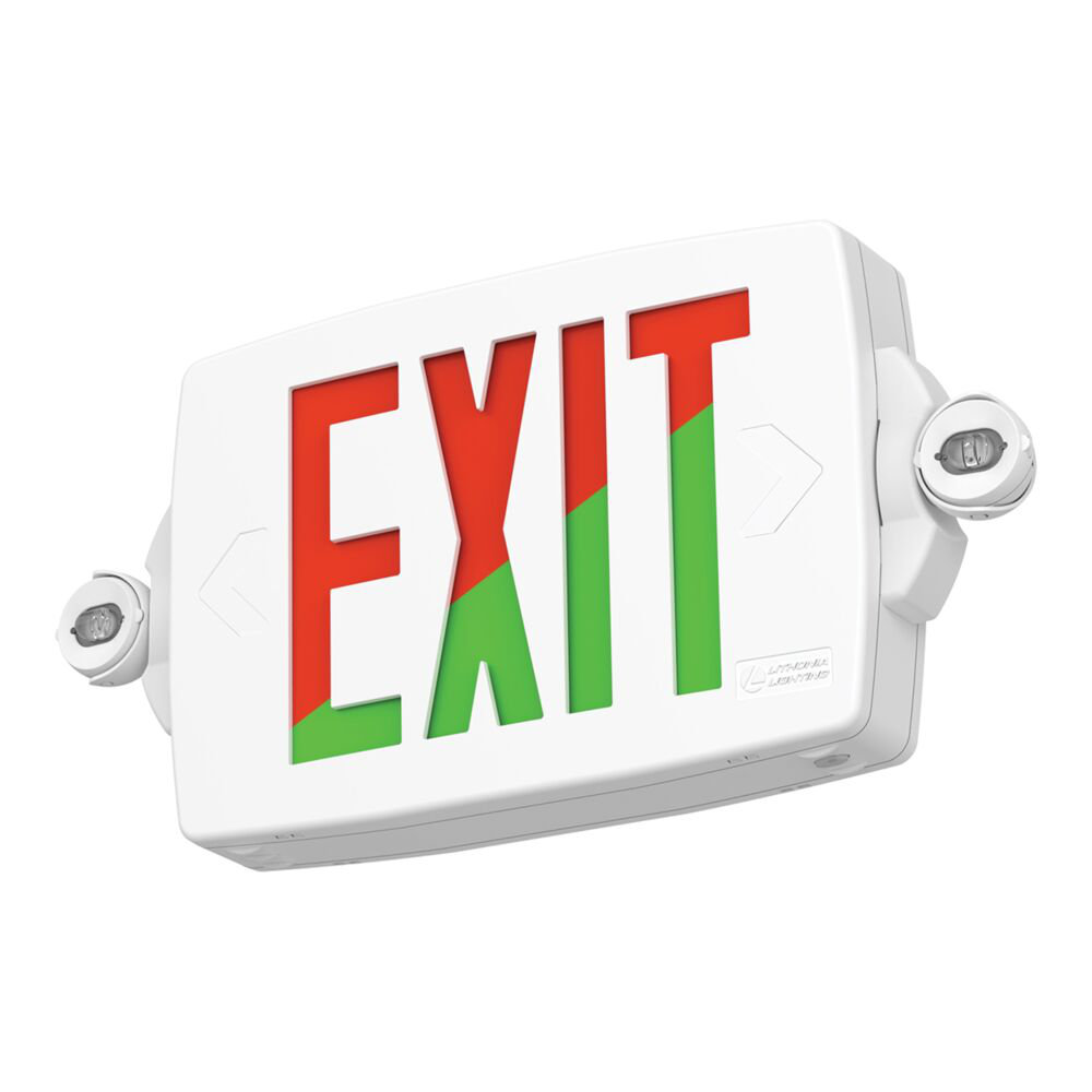 Lithonia Lighting LHQM Exit Combo with Red and Green EXIT Letter ...