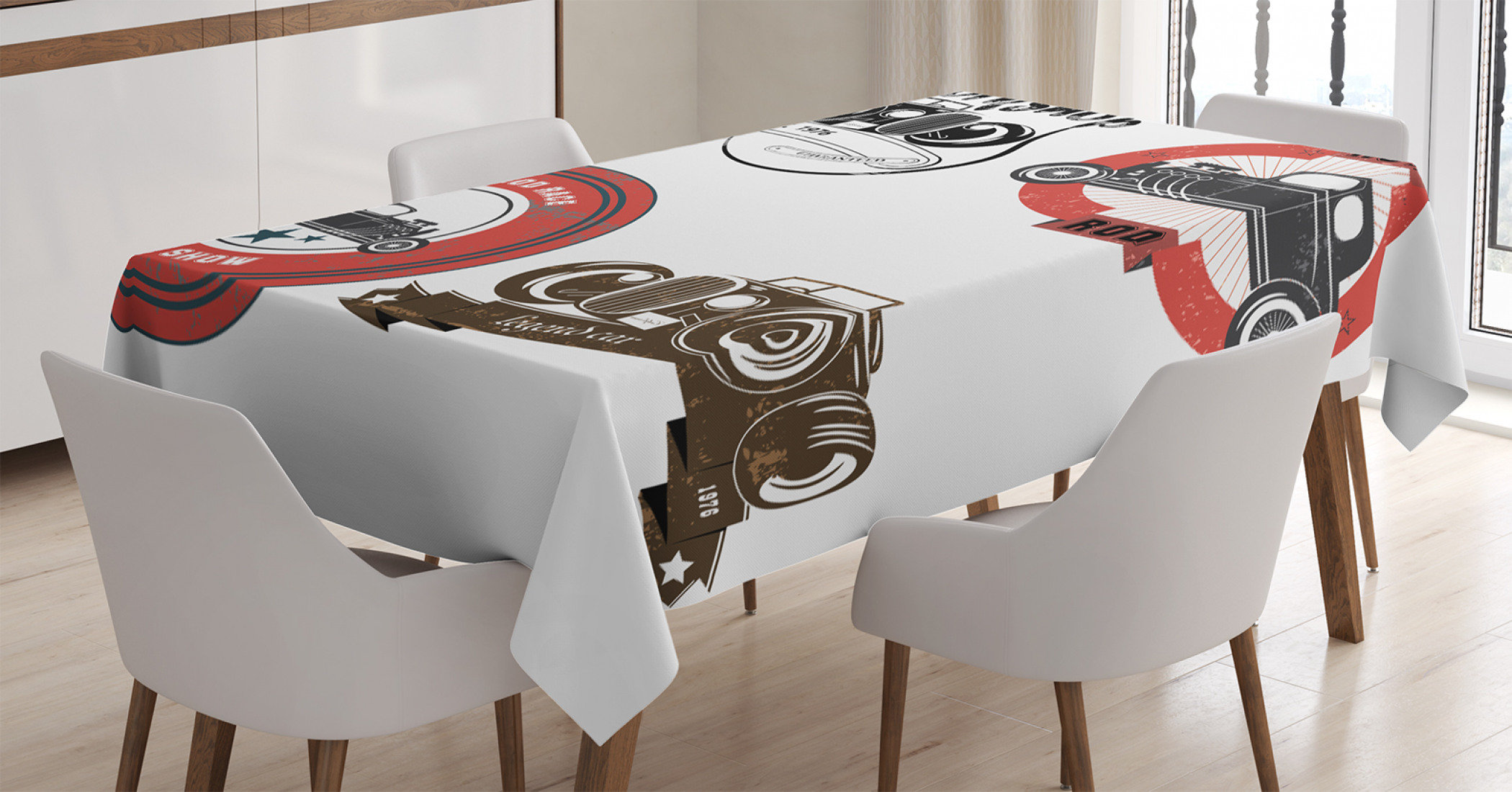 East Urban Home Cars Art Automotive Emblem Print Tablecloth | Wayfair